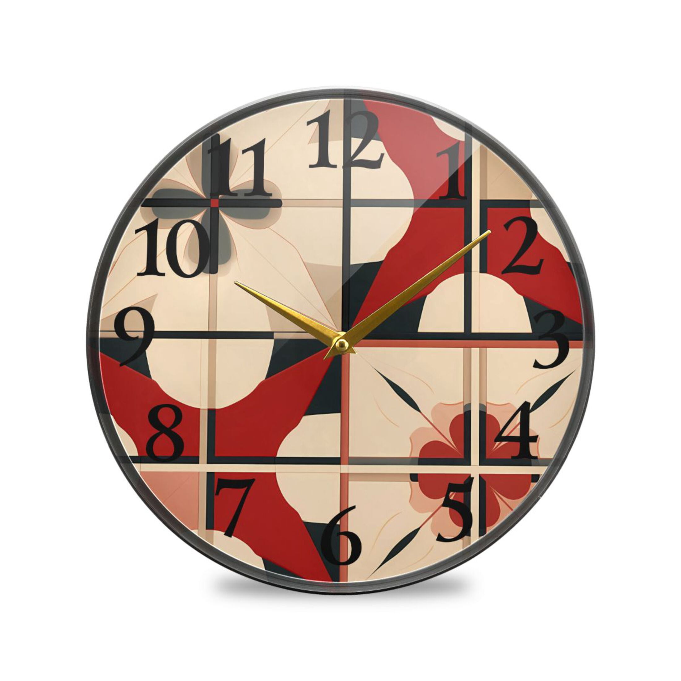 Bohomia Print Wall Clocks Battery Operated 9.5 Inch Round Clock Acrylic ...