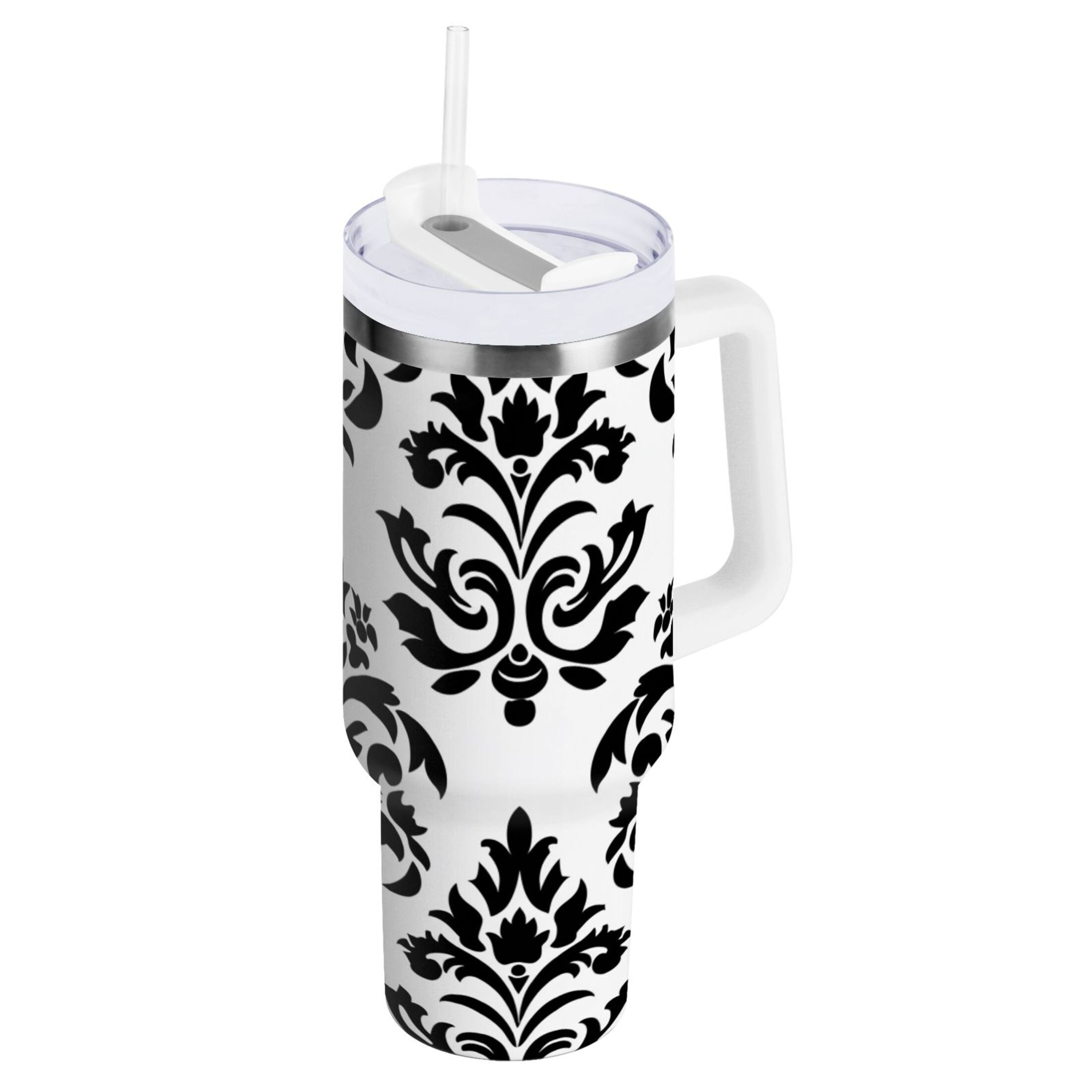 Bohomia Style Tumbler with Handle and Straw Insulated Travel Mug ...