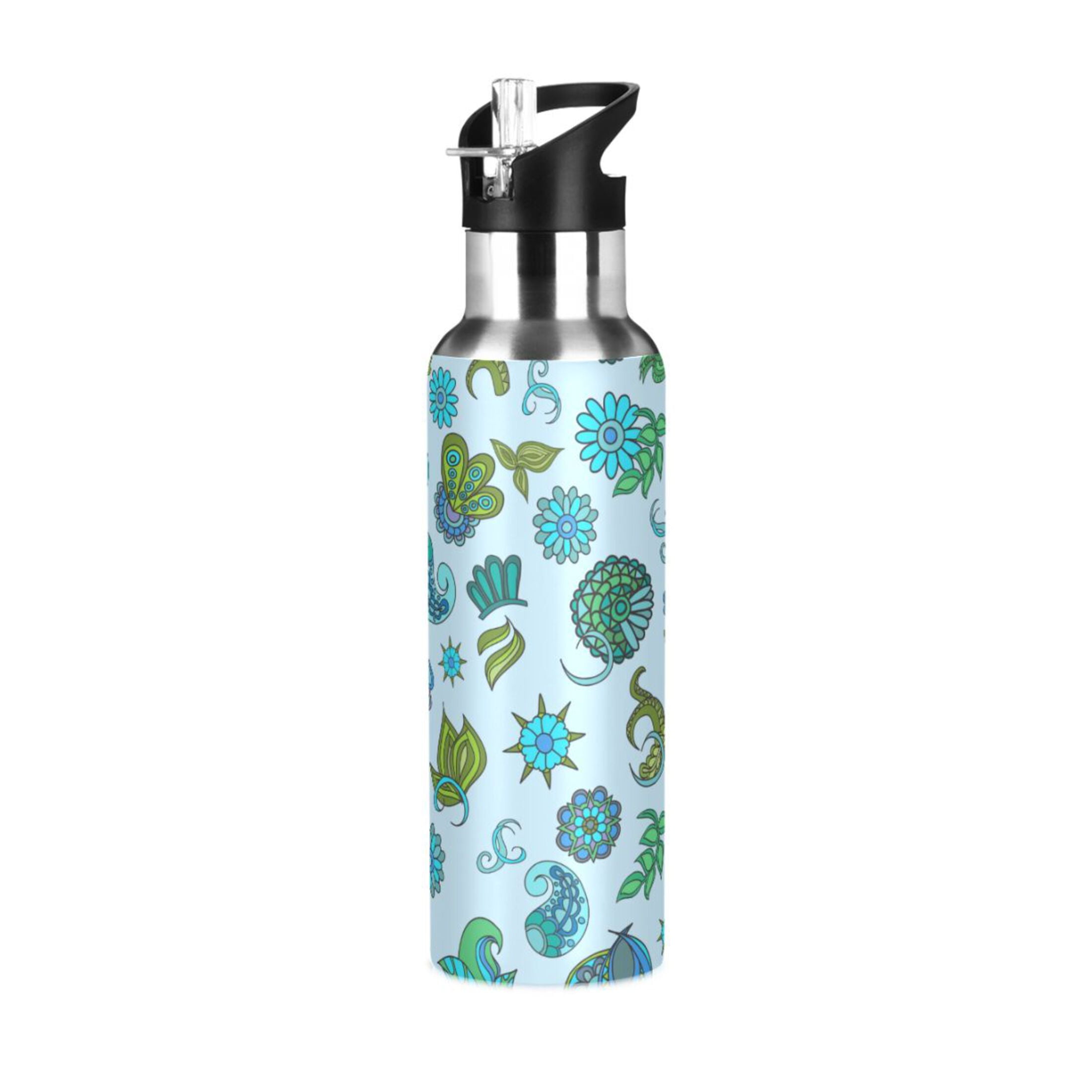 Bohomia Summer Floral Water Bottles Insulated Thermos Kids Stainless ...