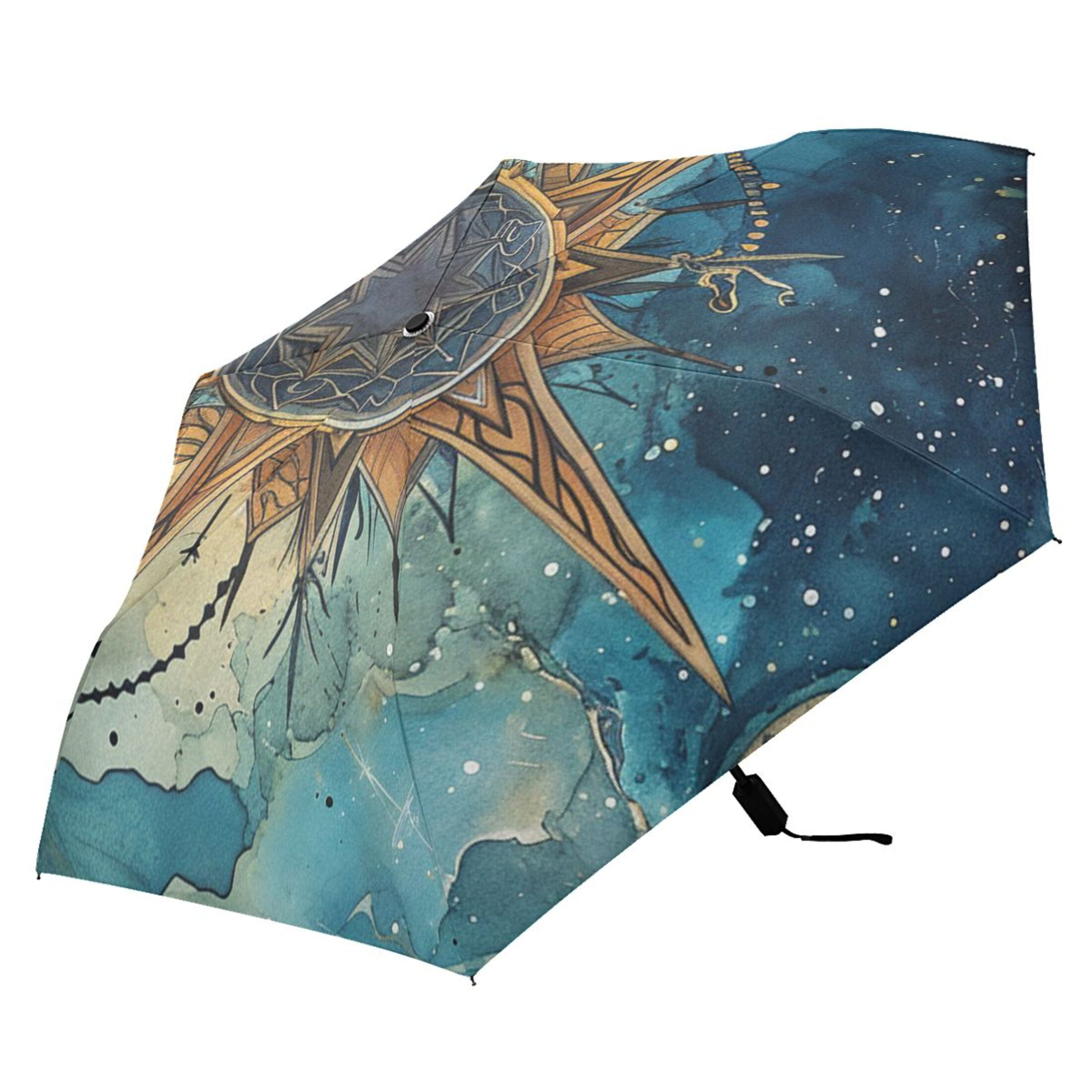 Bohomia with Marble Compact Folding Umbrella for Rain Windproof Travel ...