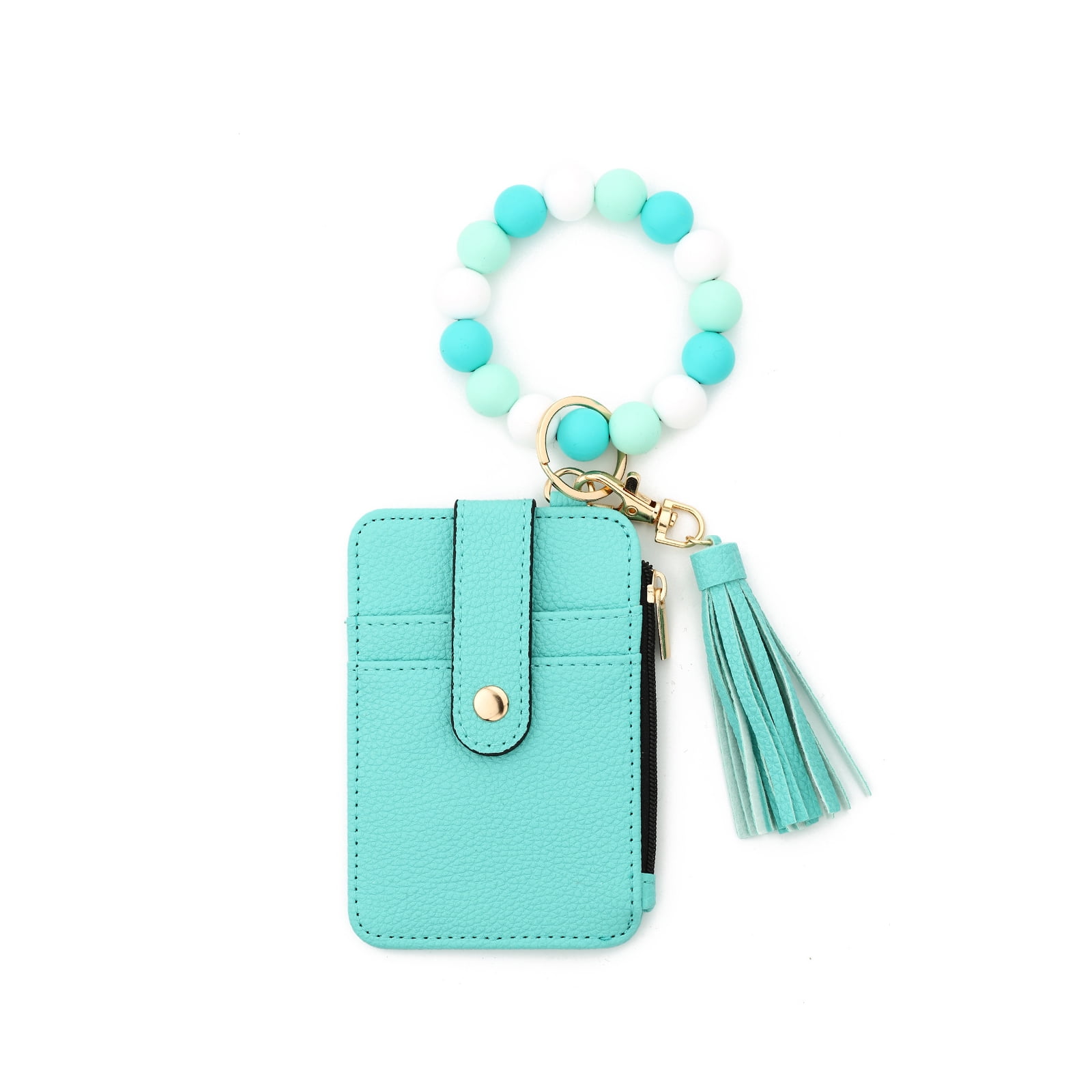 Bohomian Styles Beaded Wallet Keychain Tassels Keyring with Card Holder ...
