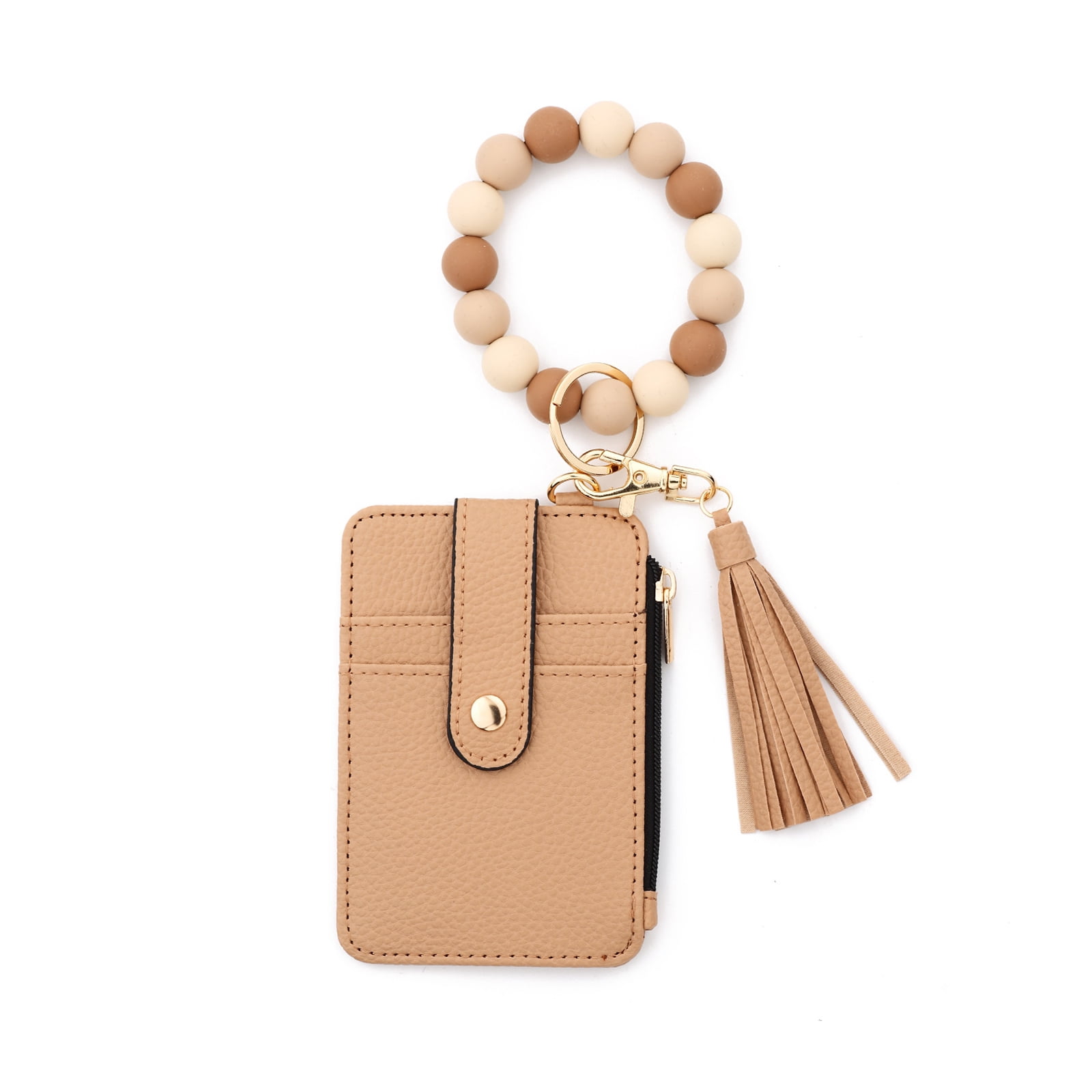 Bohomian Styles Beaded Wallet Keychain Tassels Keyring with Card Holder ...