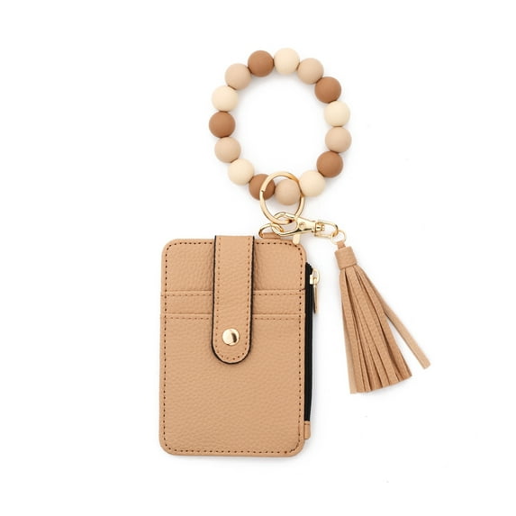 Bohomian Styles Beaded Wallet Keychain Tassels Keyring with Card Holder ...