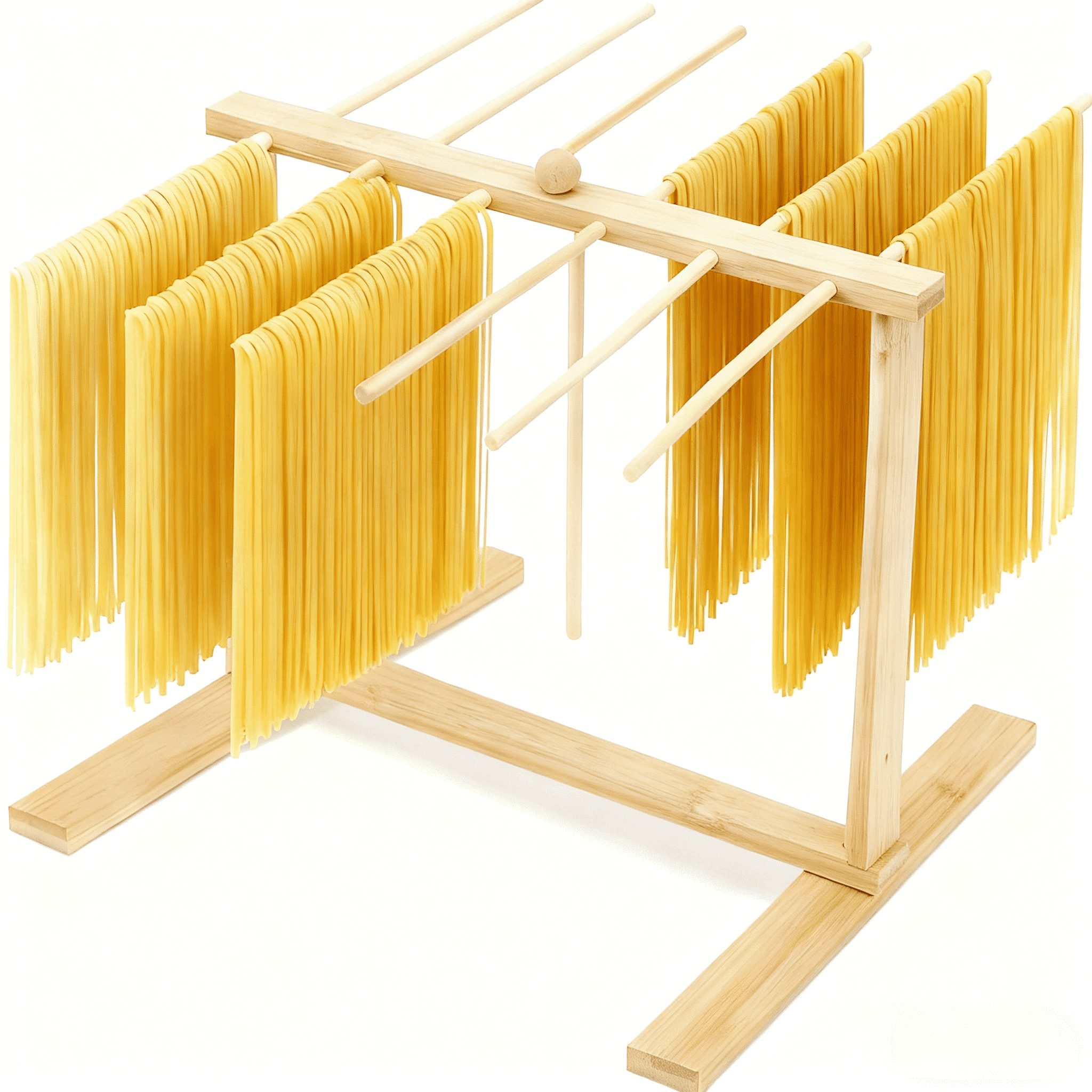 Bohorizon Bamboo Pasta Drying Rack, Collapsible Noodle hanger with 12 ...