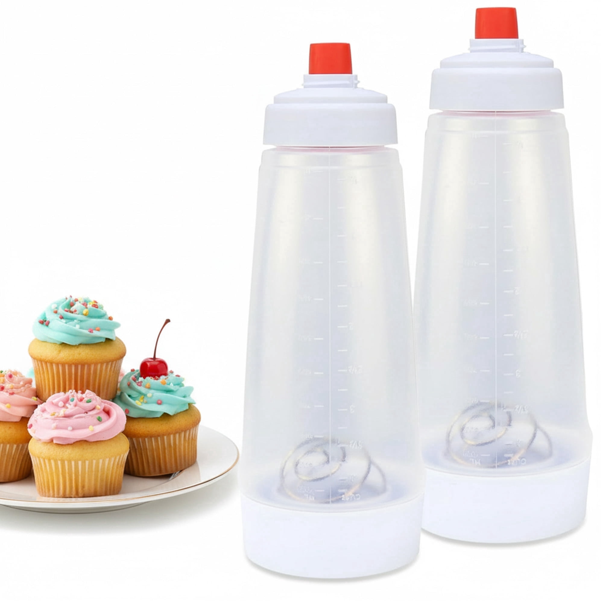 Bohorizon Pancake Batter Dispenser with Mixing Ball and Wire Whisk, 33 ...