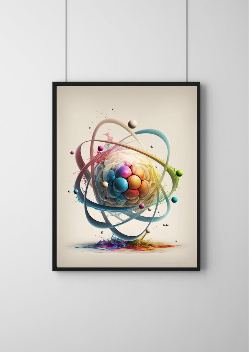 Bohr's Atomic Model Painting - Quantum Physics Scientific Art Poster ...