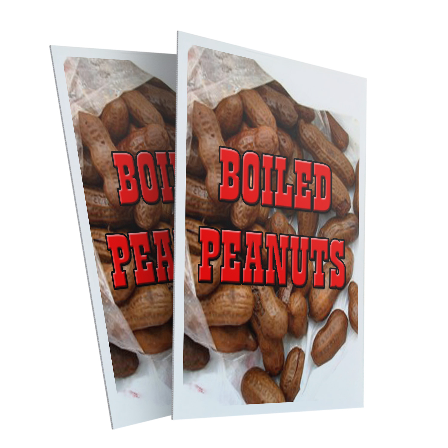 Boiled Peanuts (2-PACK) 24" x 36" Plastic Signs | Sign Insert 4mm ...