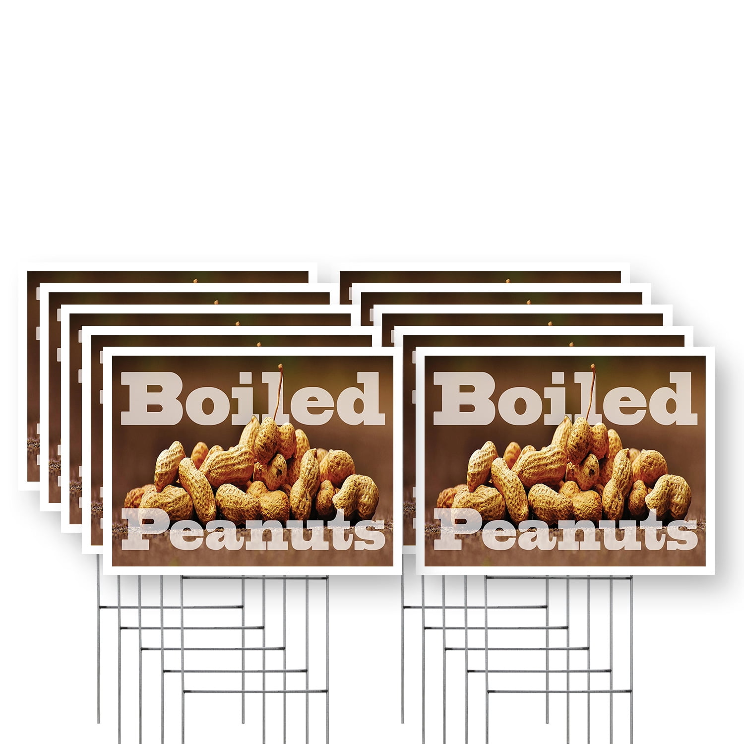 Boiled Peanuts Yard Sign 10 Pack of 18 Inch x 24 Inch Single Sided ...