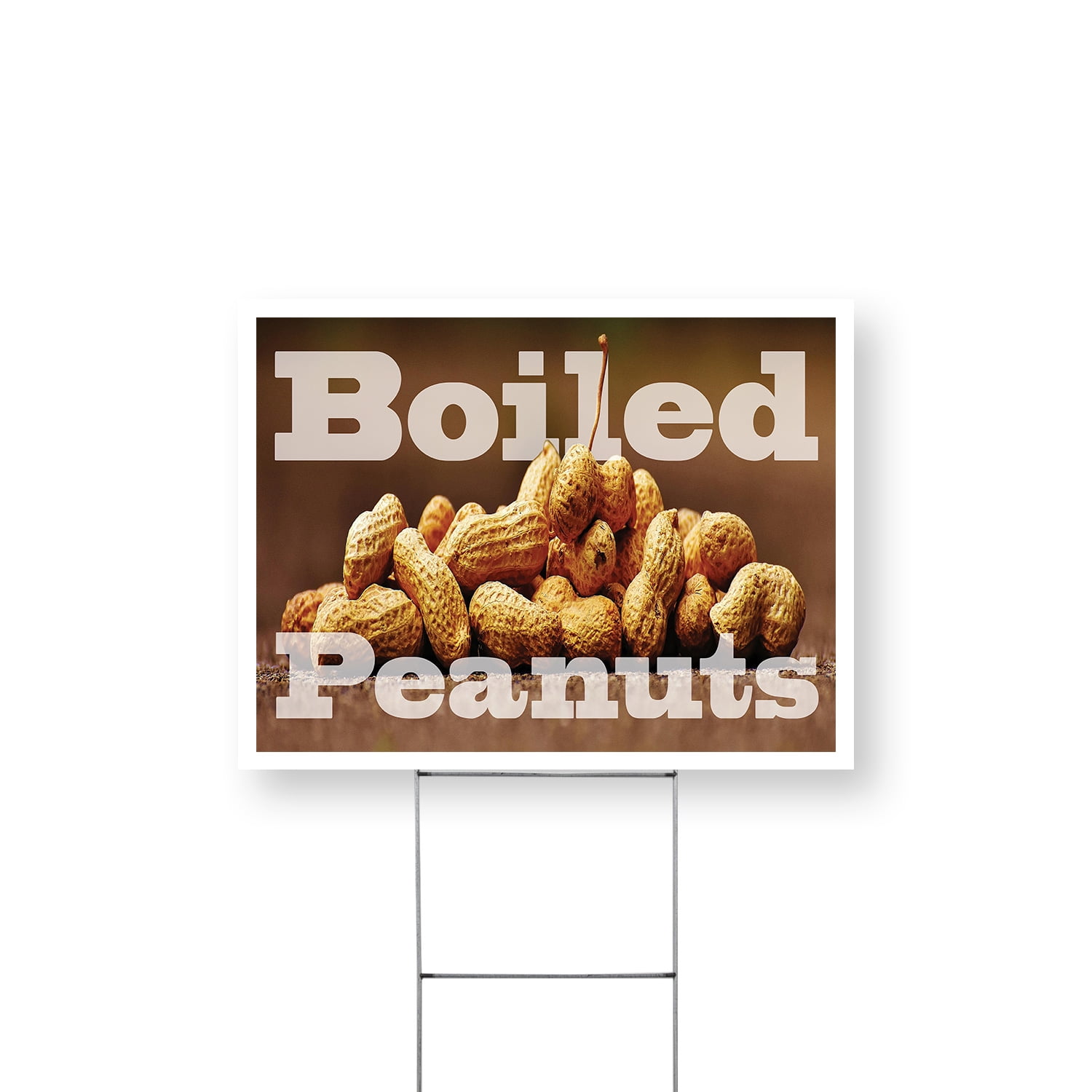 Boiled Peanuts Yard Sign 12 Inch x 16 Inch Double Sided Weatherproof ...
