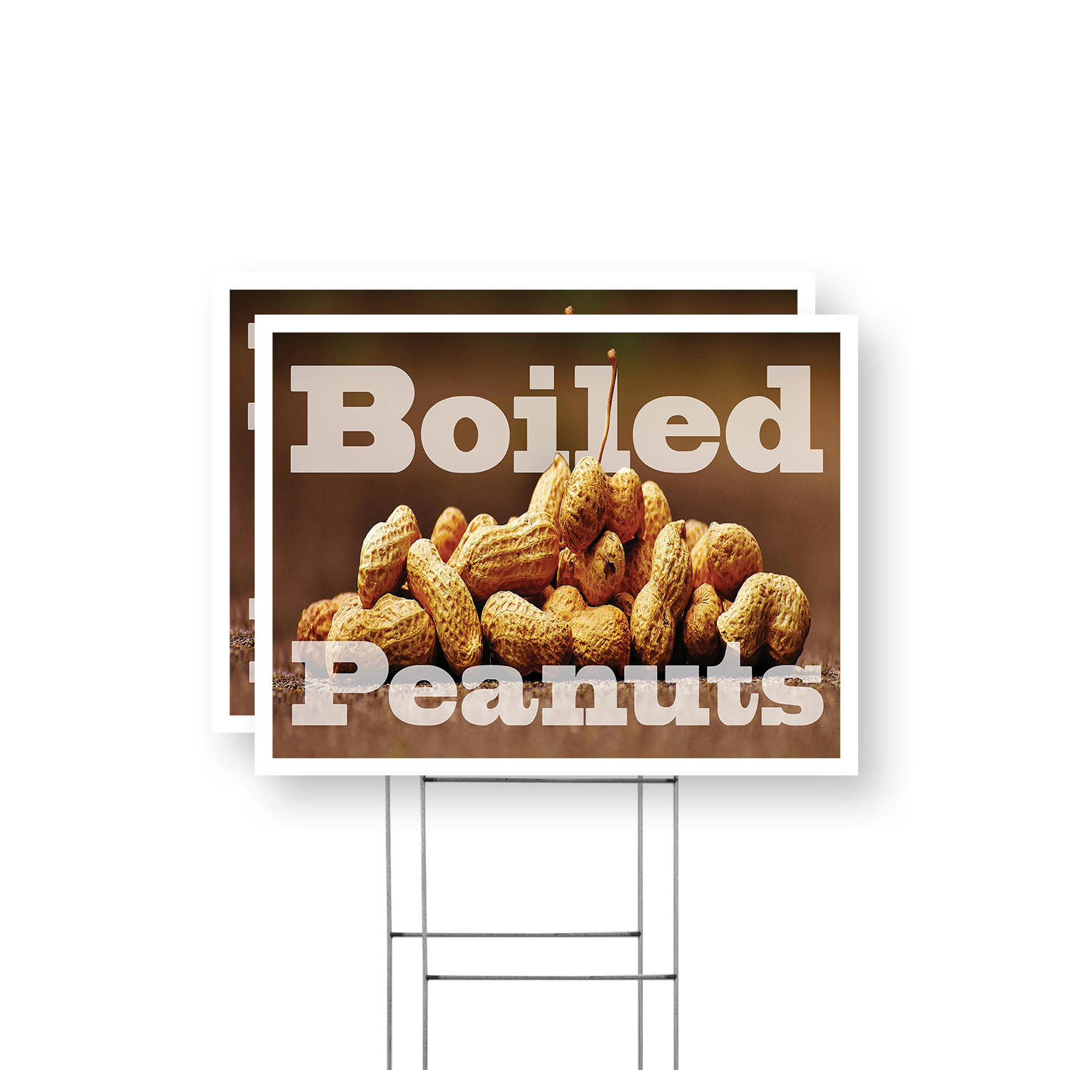 Boiled Peanuts Yard Sign 2 Pack of 12 Inch x 16 Inch Double Sided ...