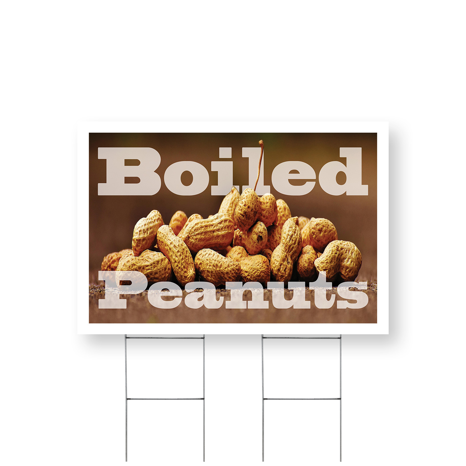 Boiled Peanuts Yard Sign 24 Inch x 36 Inch Single Sided Weatherproof ...