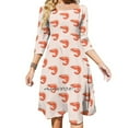 Boiled Shrimp Square Neck Dress Cute Loose Print Dresses Elegant Beach Party Dress Shrimp ...