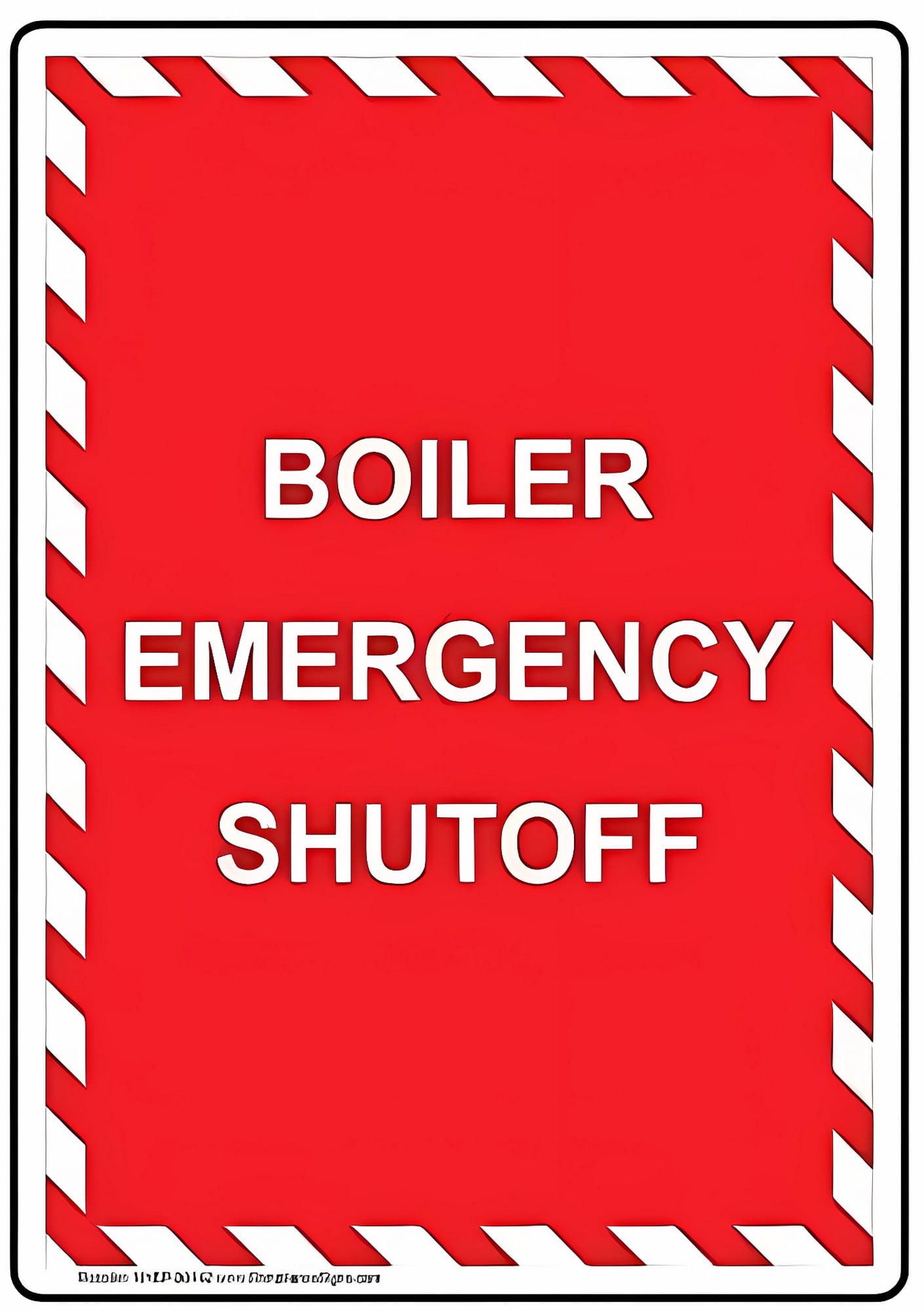Boiler Emergency Shut Off 8"x12" Metal Warning Sign, Private Property ...