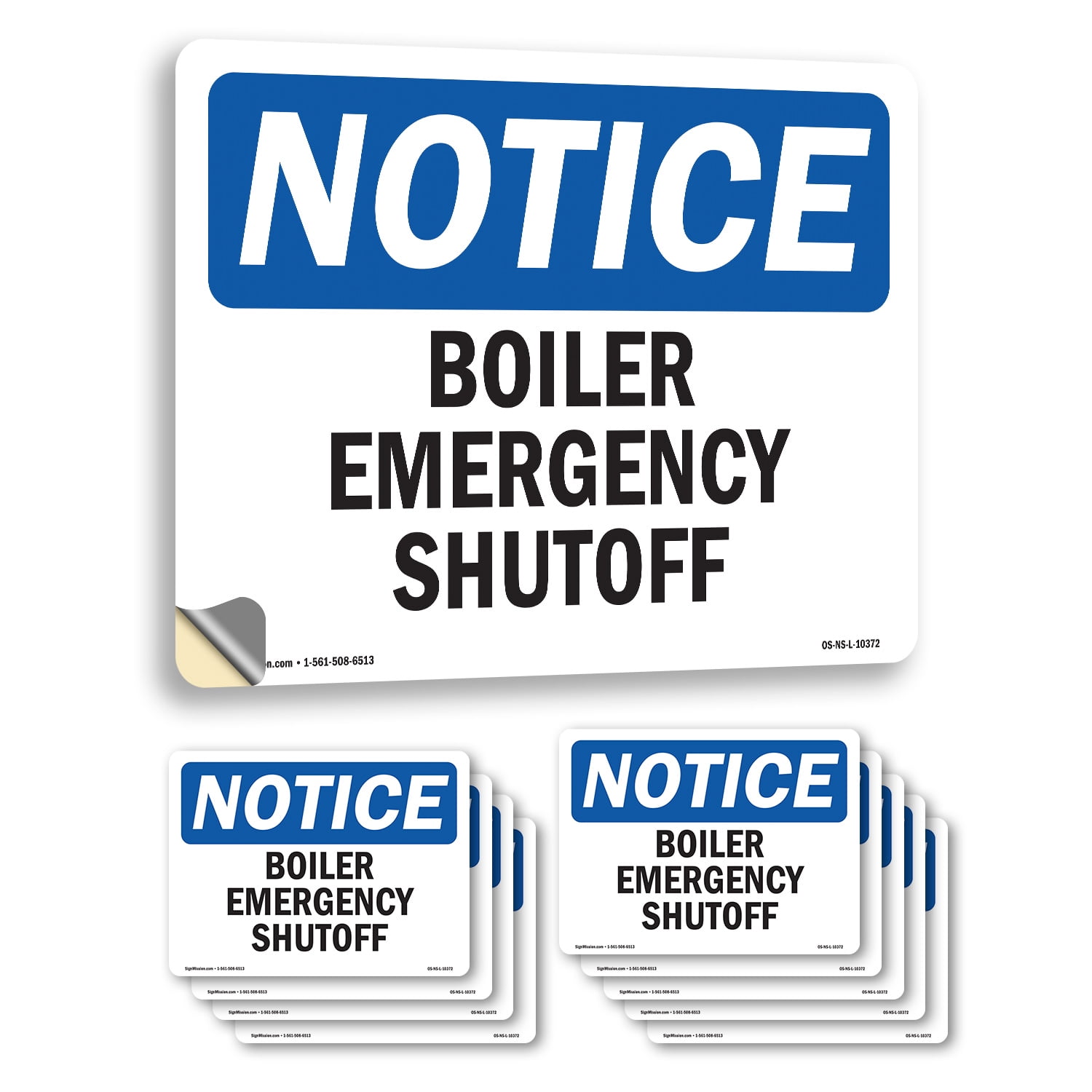 Boiler Emergency Shutoff OSHA Notice Vinyl Decal Label 24 Inch x 18 ...