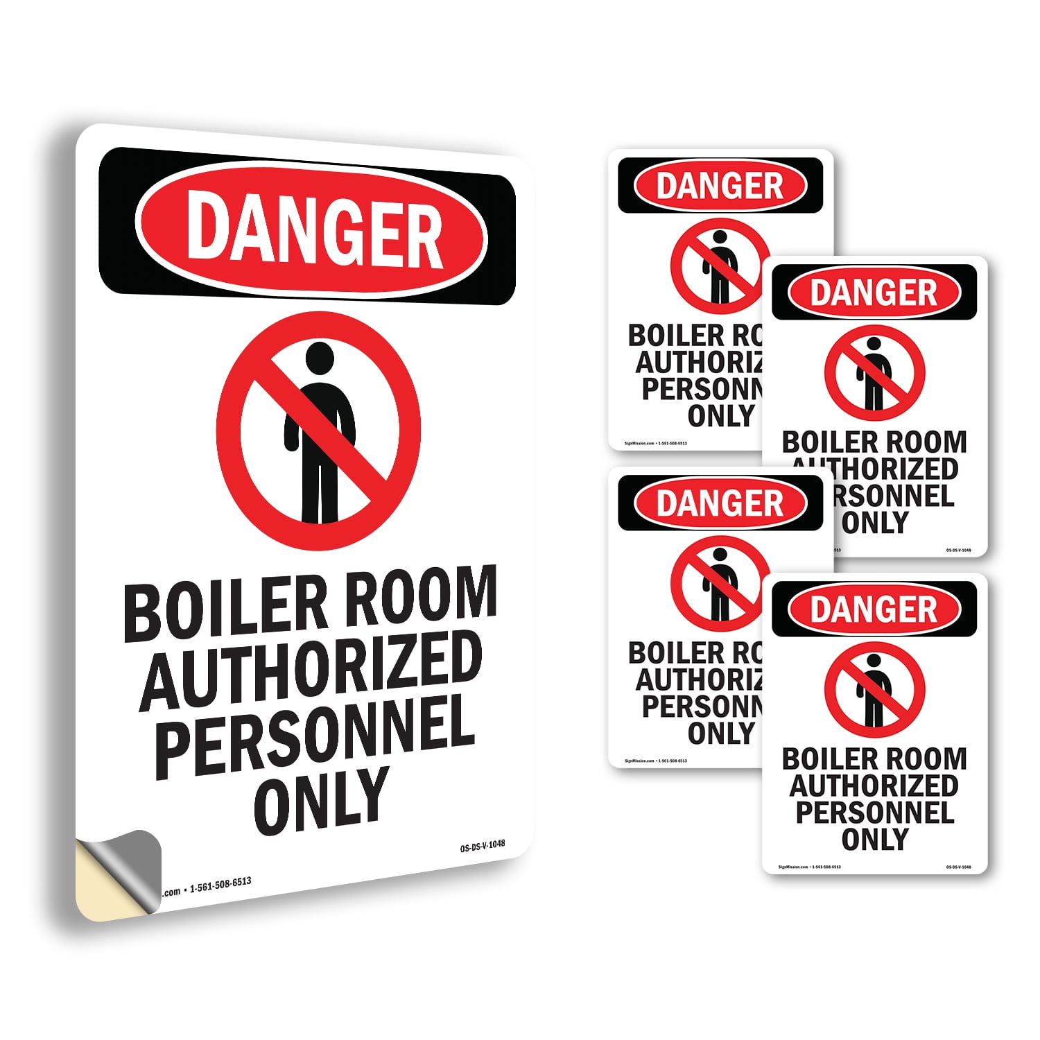 Boiler Room Authorized OSHA Danger Vinyl Decal Label 7 Inch x 5 Inch ...