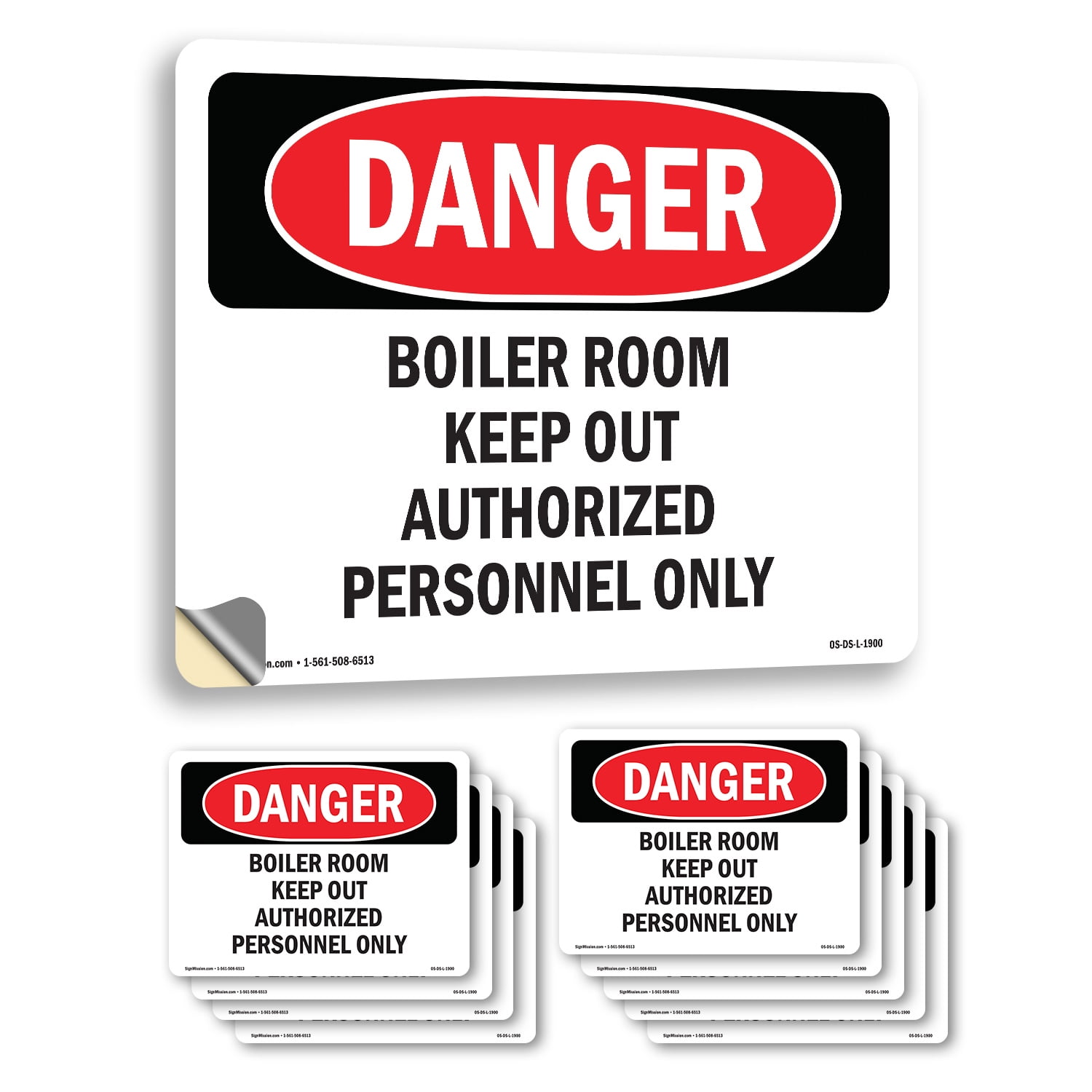 Boiler Room Keep Authorized Personnel OSHA Danger Vinyl Decal Label 7 ...