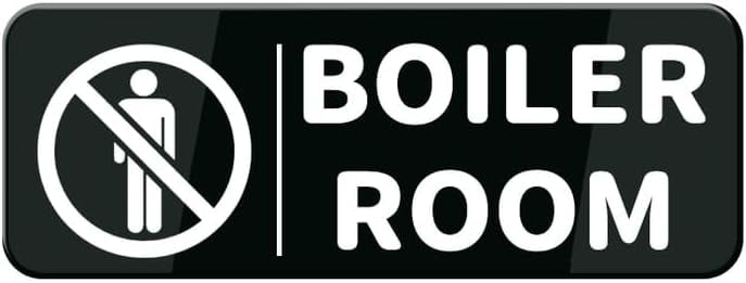 Boiler Room Wall Or Door Sign - Black & White Acrylic Sign For Business ...