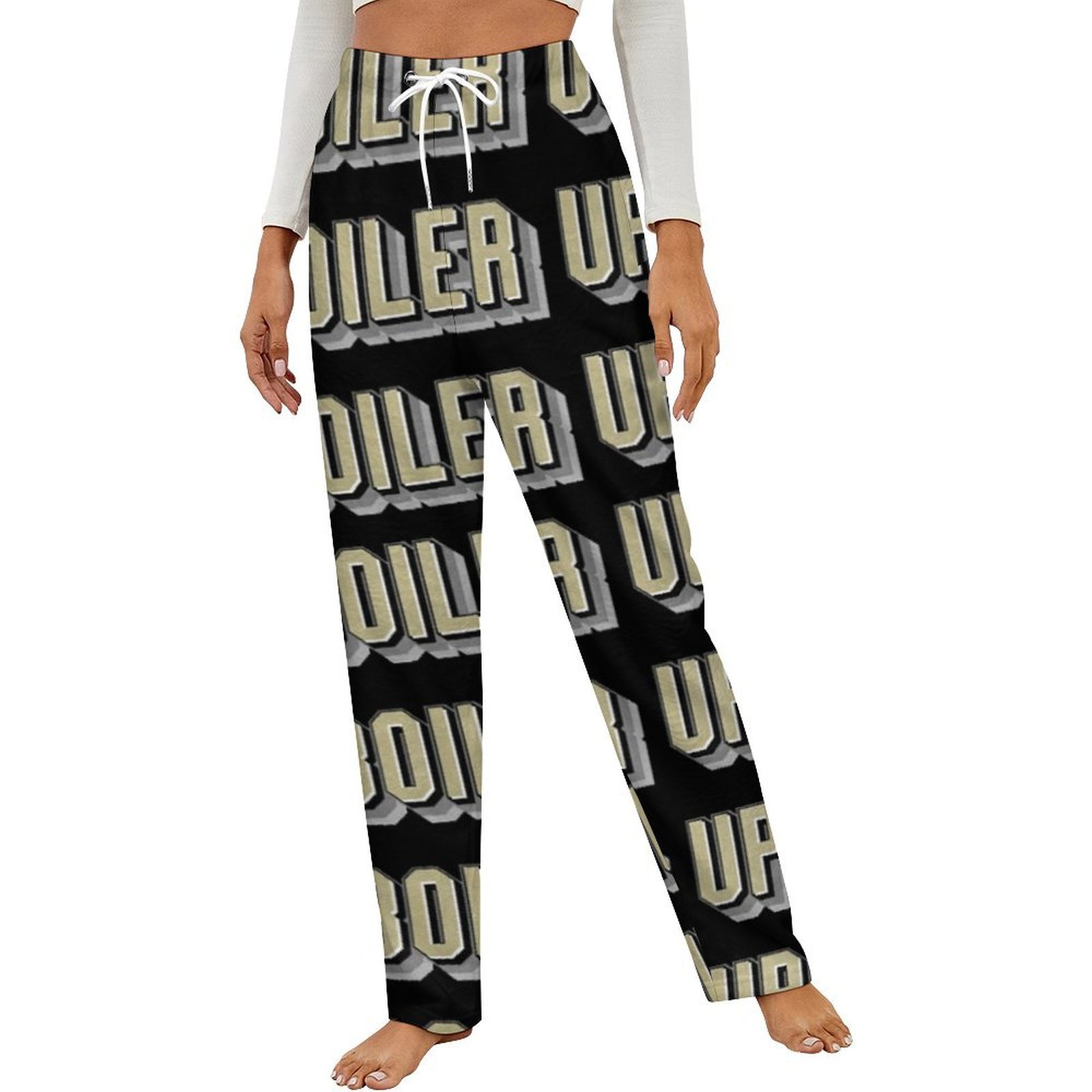 Boiler Up! Winter Female Pants Flannel High Waist Women Pants Lady Warm ...