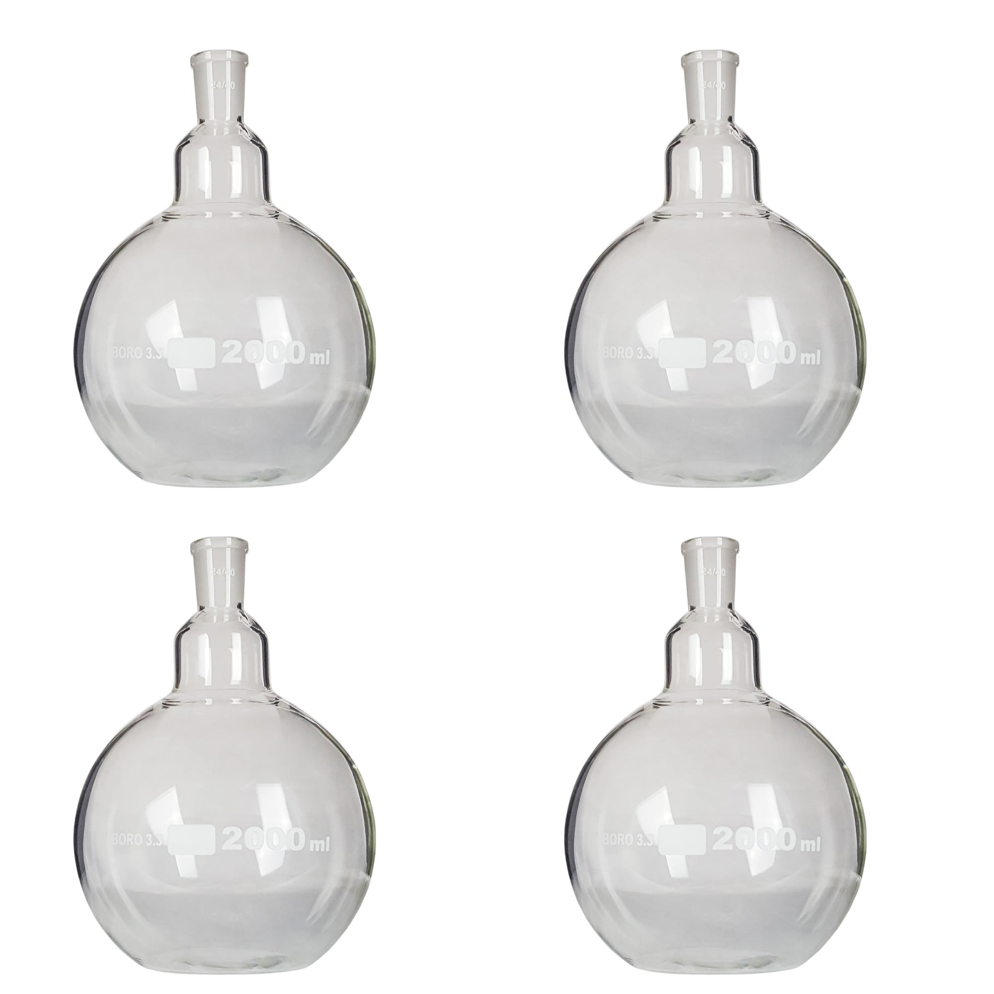 Flask, Boiling, Flat-Bottom, 24/40 Ground Glass Joint, 2000ml capacity ...