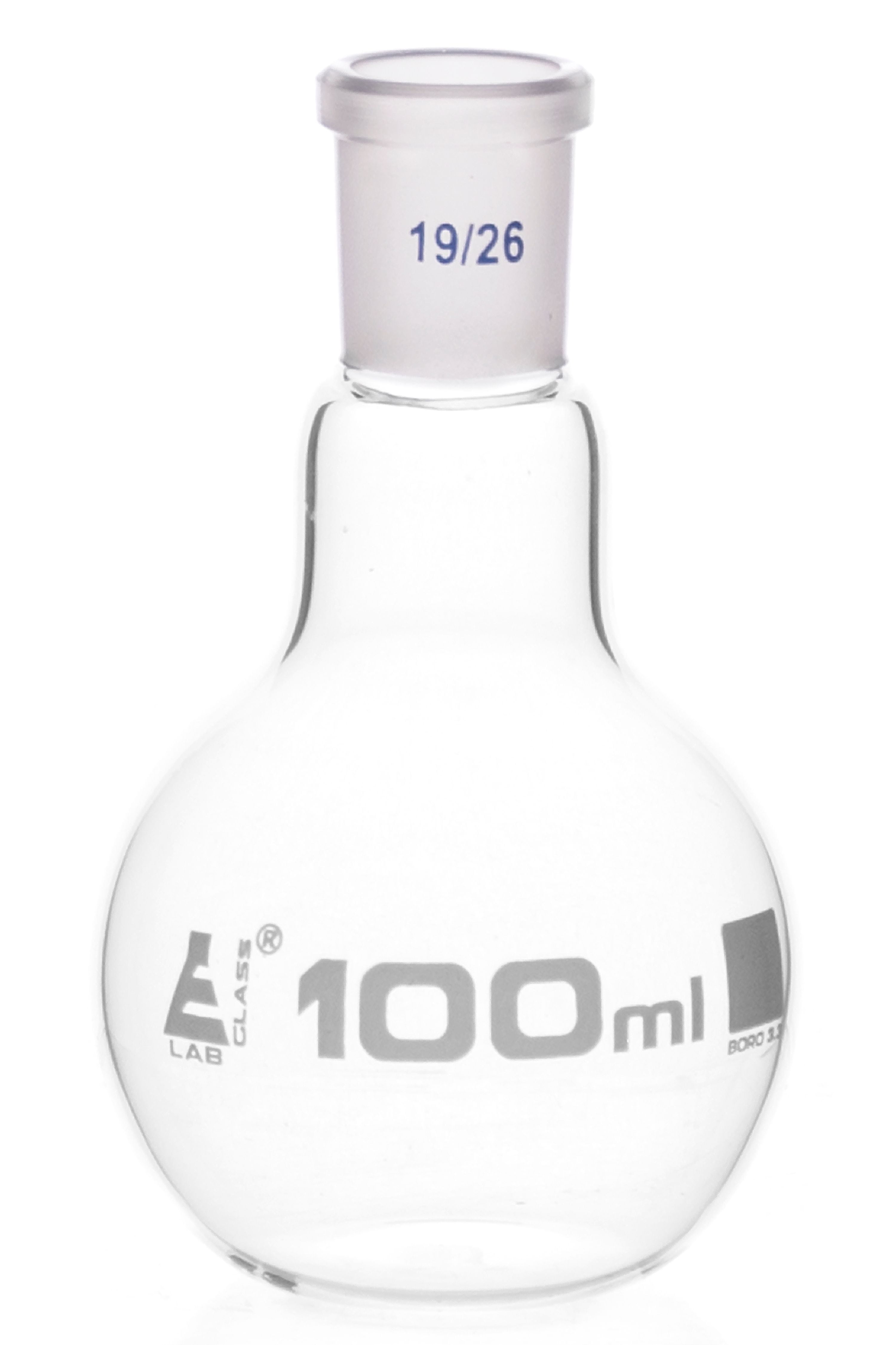 Boiling Flask with 19/26 Joint, 100ml Capacity, Flat Bottom ...