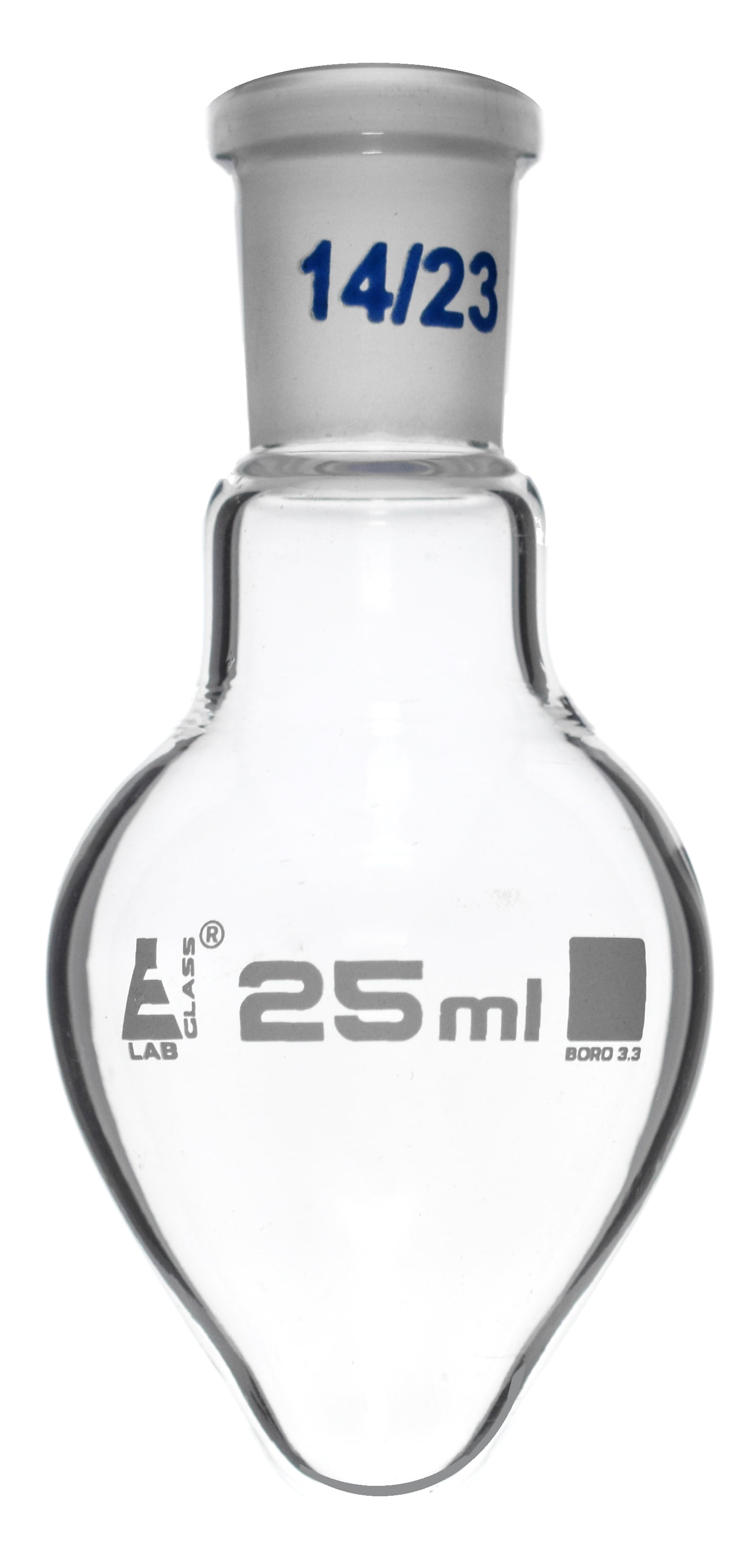 Boiling Flask with Joint, 25ml - Socket Size 14/23 - Pear Shape, Short ...