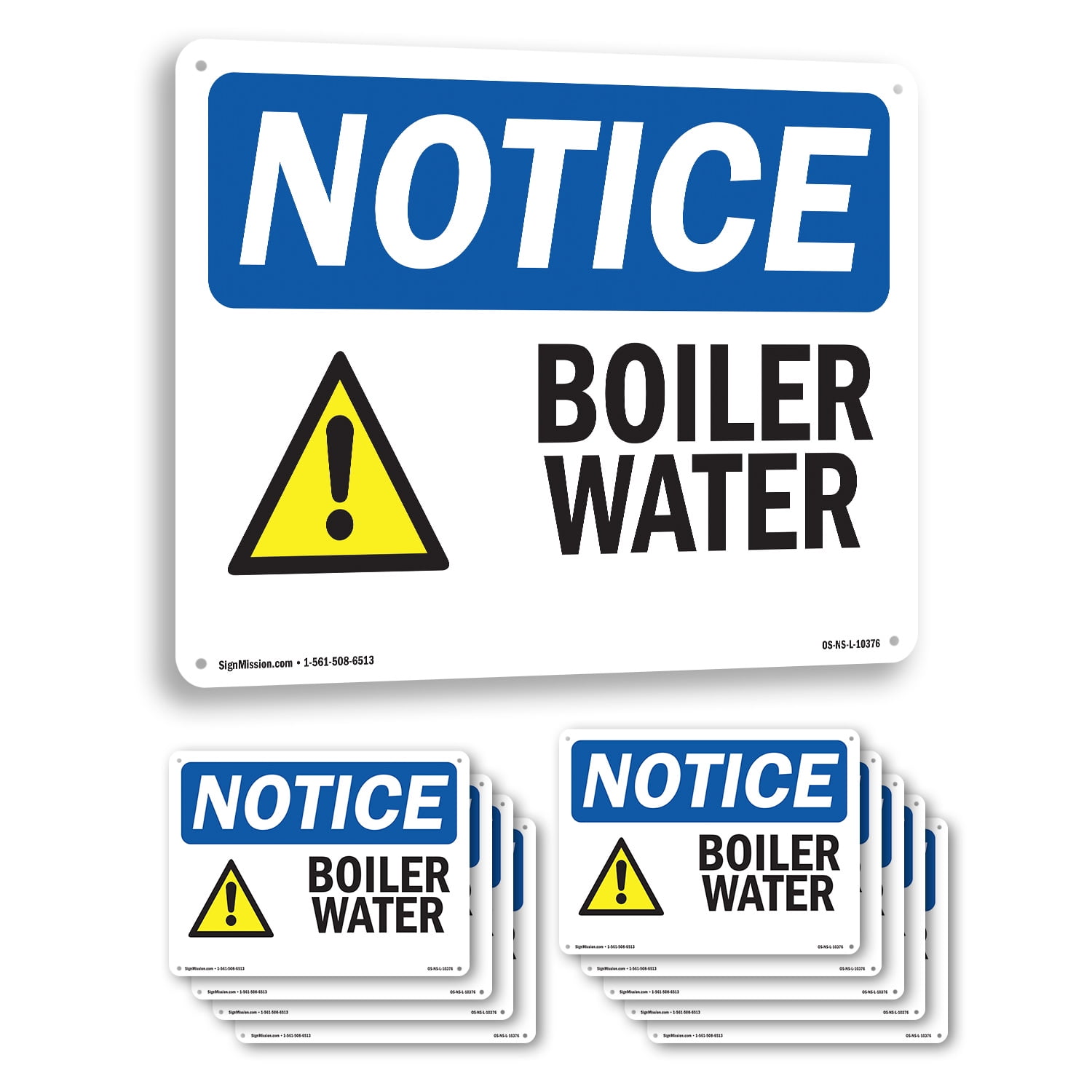 Boiling Water OSHA Notice Rigid Plastic Sign 18 Inch x 12 Inch - 10 ...