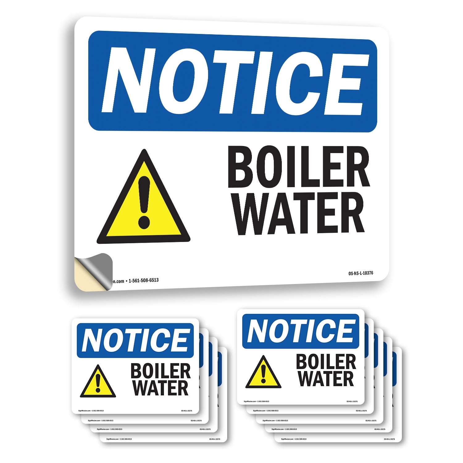 Boiling Water With Symbol OSHA Notice Vinyl Decal Label 18 Inch x 12 ...