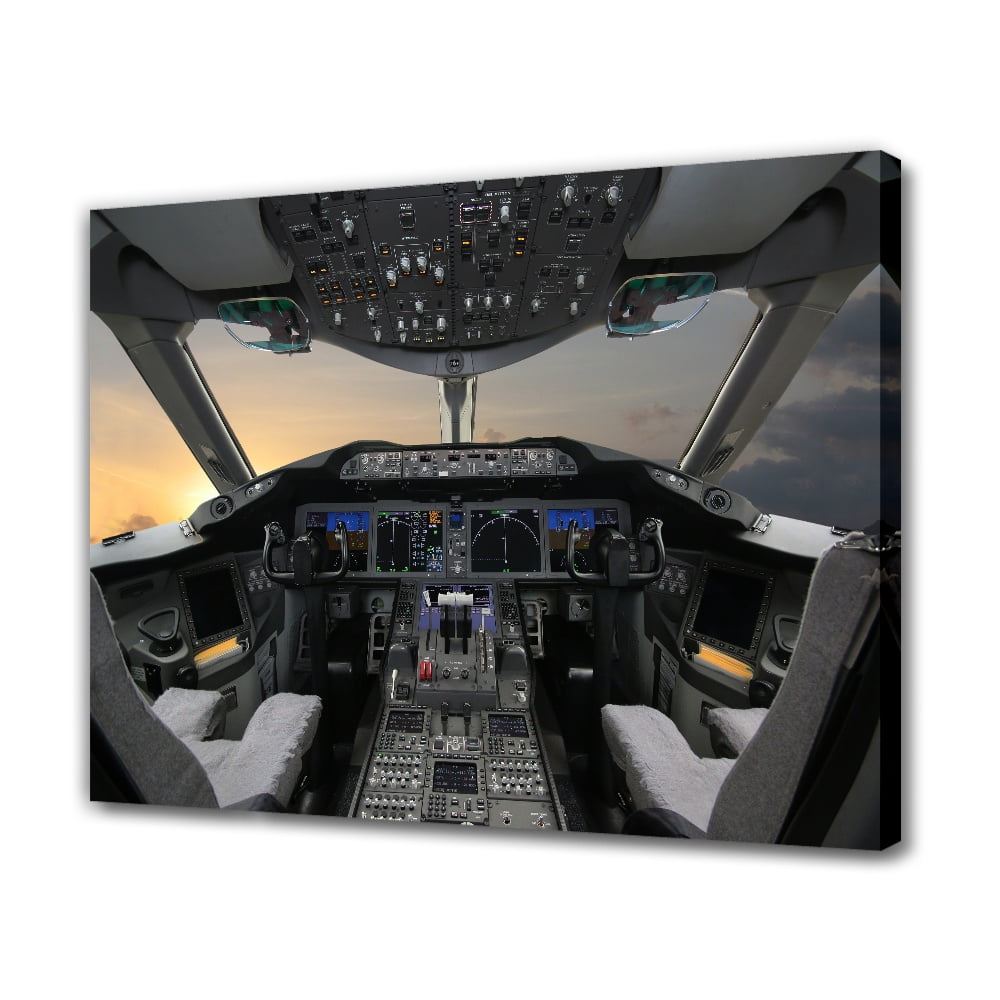 Boing 787 Dreamliner Cockpit Canvas Poster Bedroom Decor Sports ...