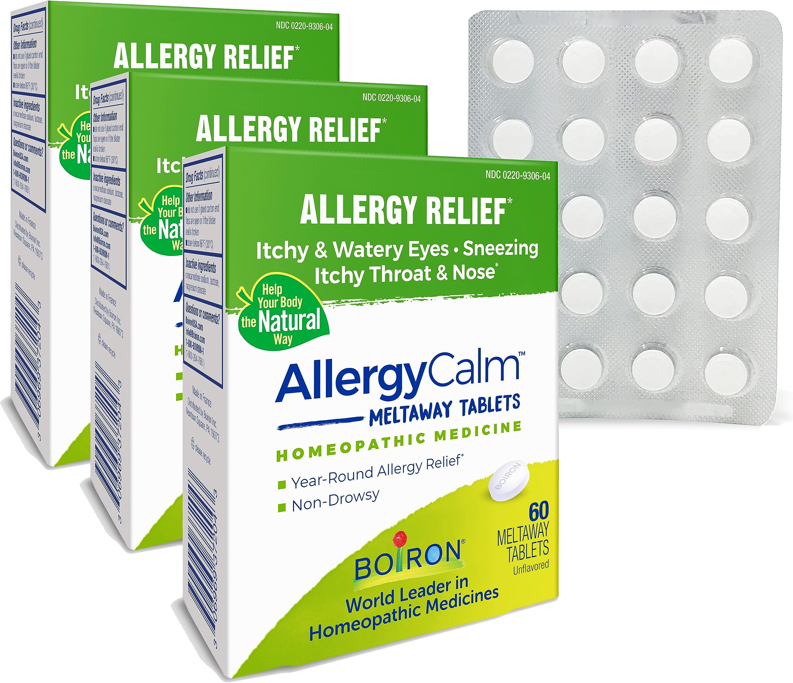 Boiron AllergyCalm Tablets 180 Count, Relief from Allergies and Hay ...