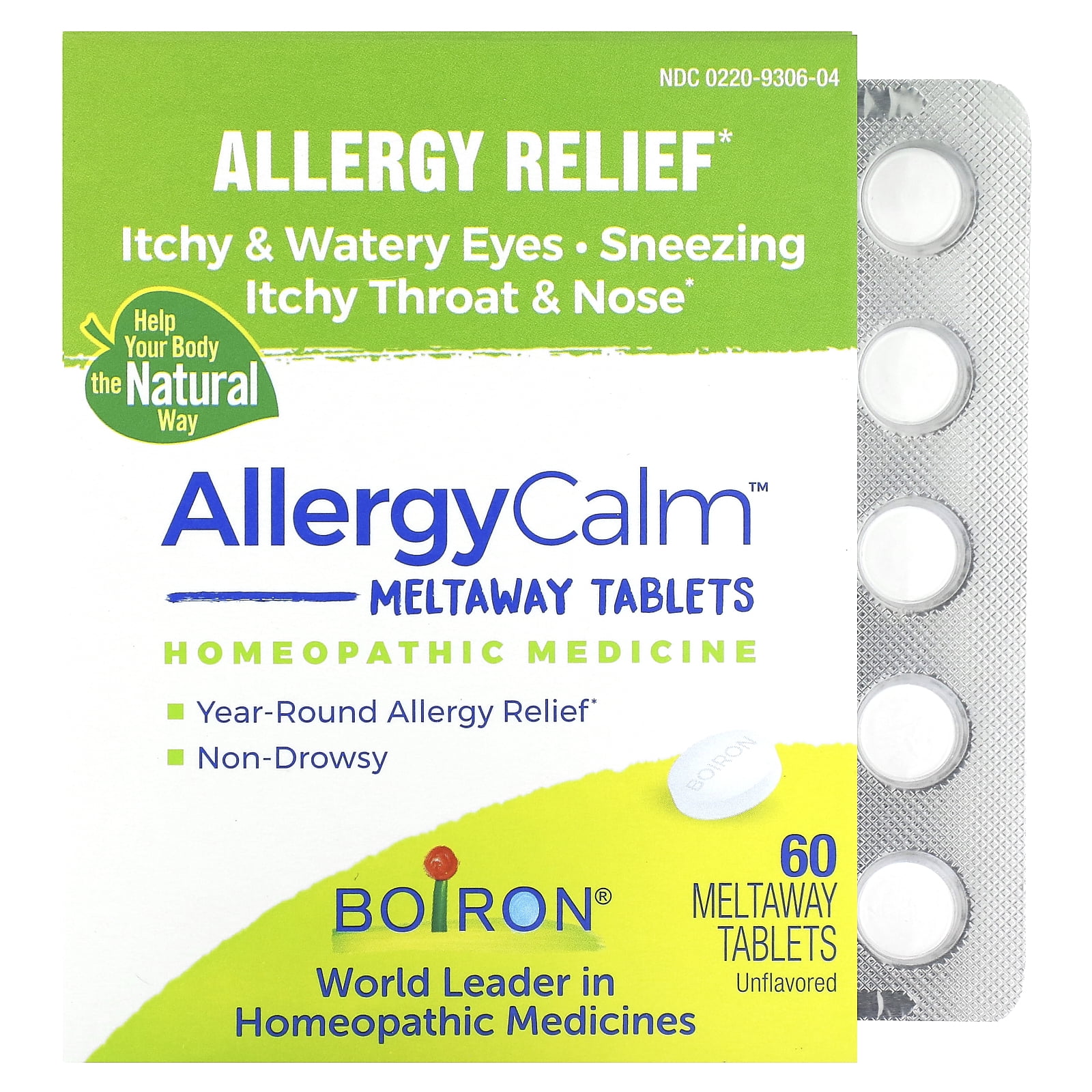 Boiron AllergyCalm, Natural Hay Fever Relief, Meltaway Tablets for Kids & Adults, 60 Count ...