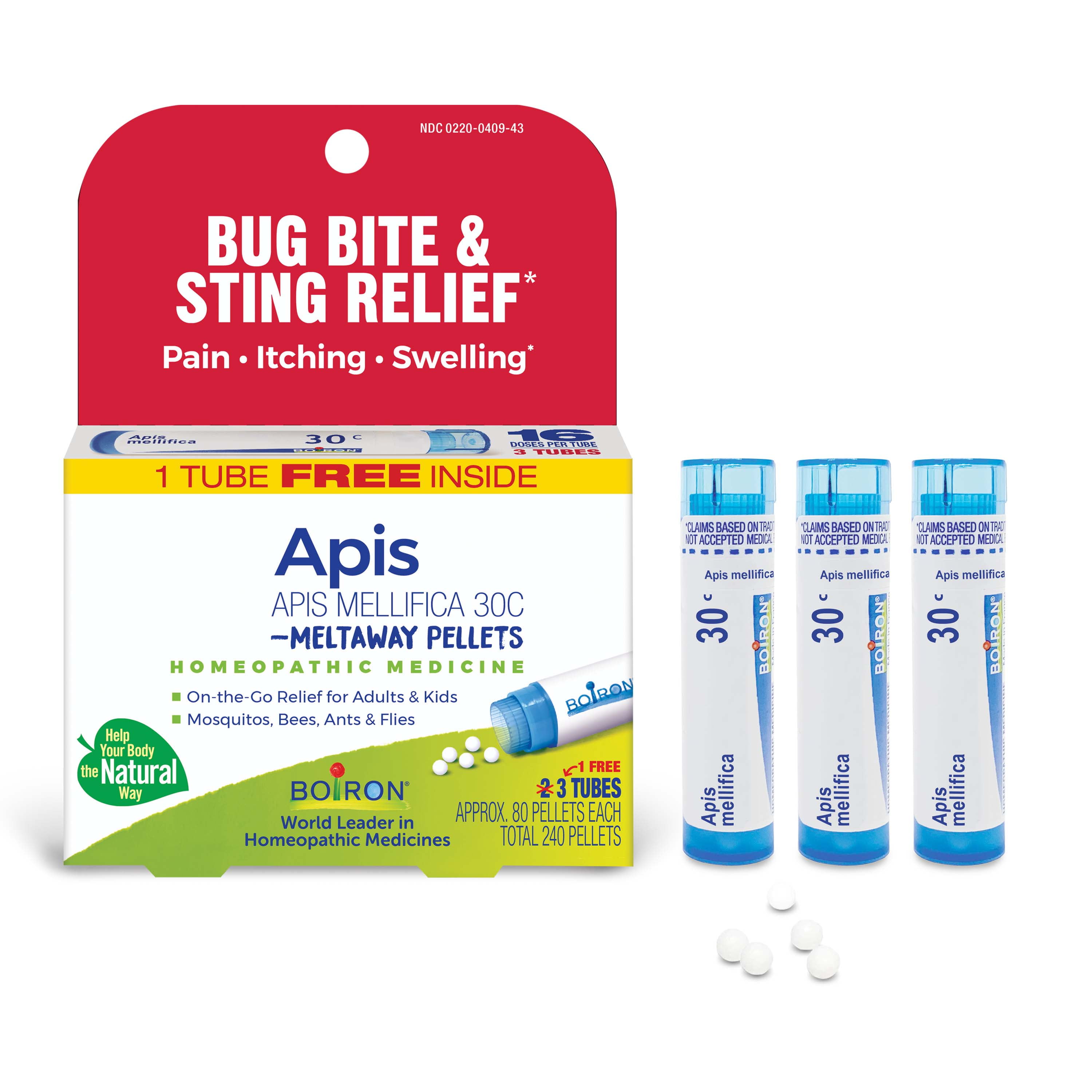 Boiron Apis Mellifica 30C Bonus Pack, Homeopathic Medicine for Bug Bite ...