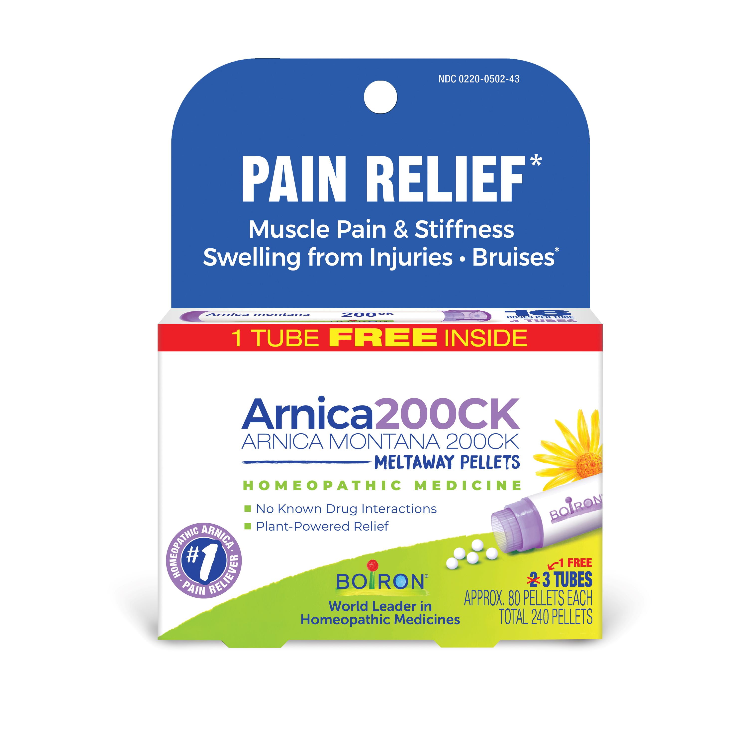 Boiron Arnica Montana 200CK Bonus Pack, Homeopathic Medicine for Pain ...