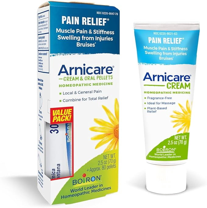 Boiron Arnicare Cream and Arnica 30c Value Pack for Pain Relief, Muscle ...