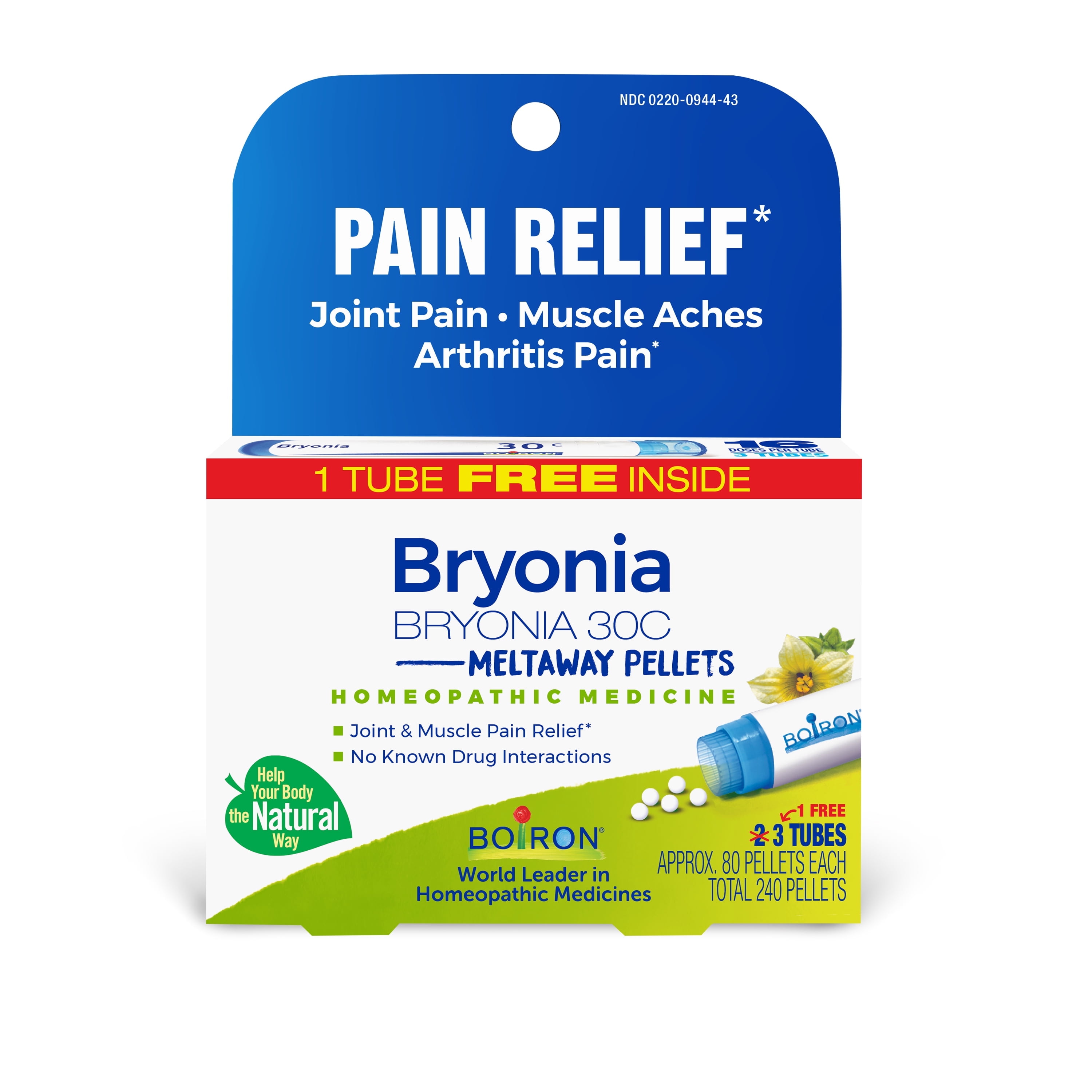 Boiron Bryonia 30C Bonus Pack, Homeopathic Medicine for Pain Relief ...