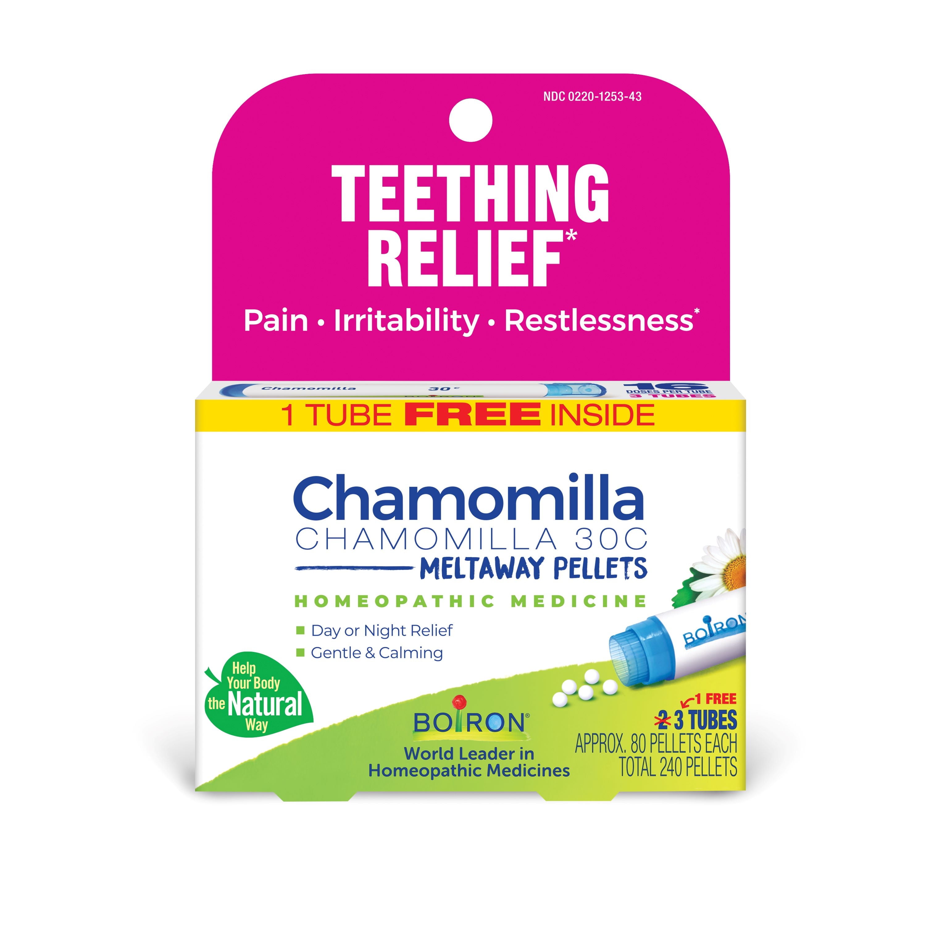 Boiron Chamomilla 30C Bonus Pack, Homeopathic Medicine for Teething ...