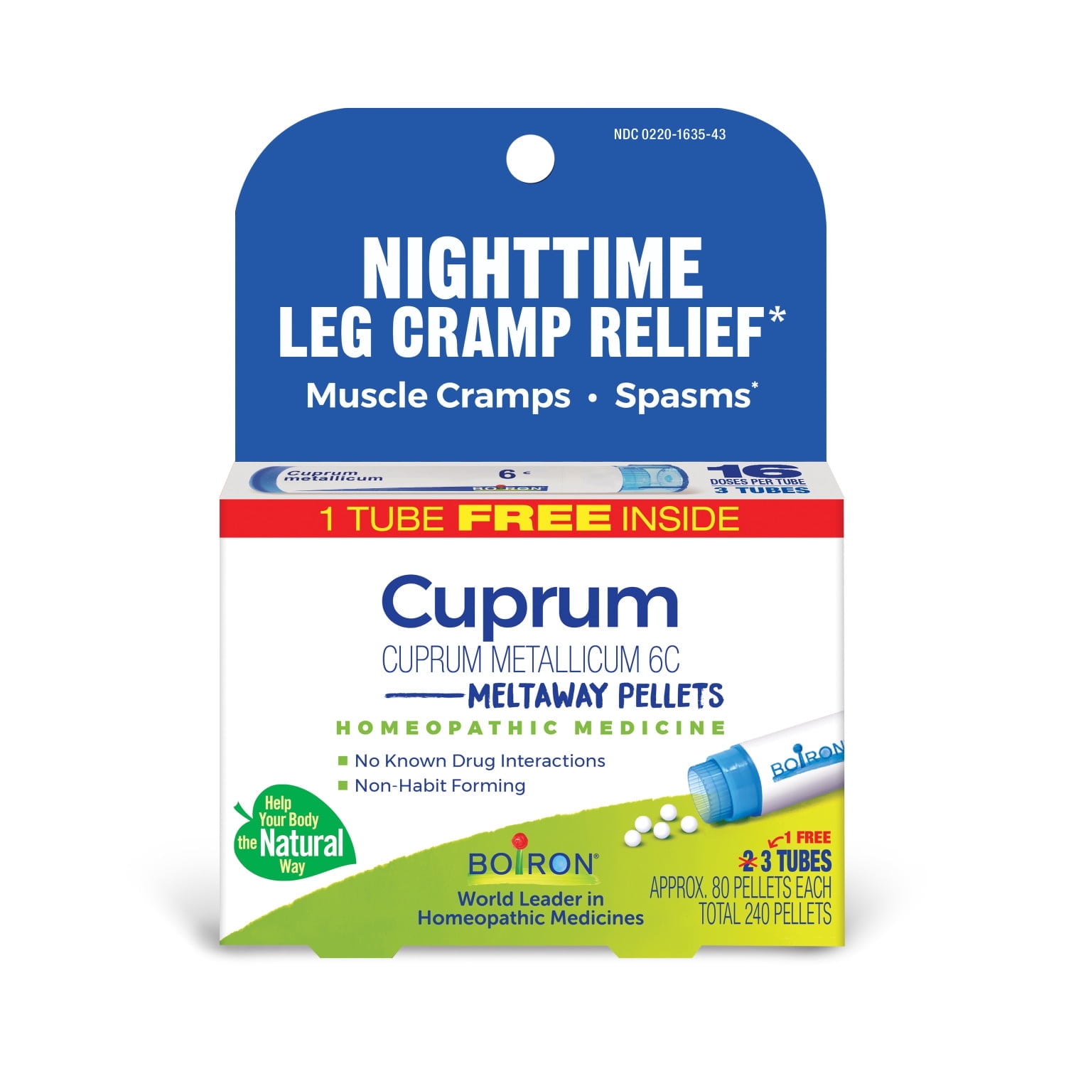 Boiron Cuprum Metallicum 6C, Homeopathic Medicine for Nighttime Leg ...