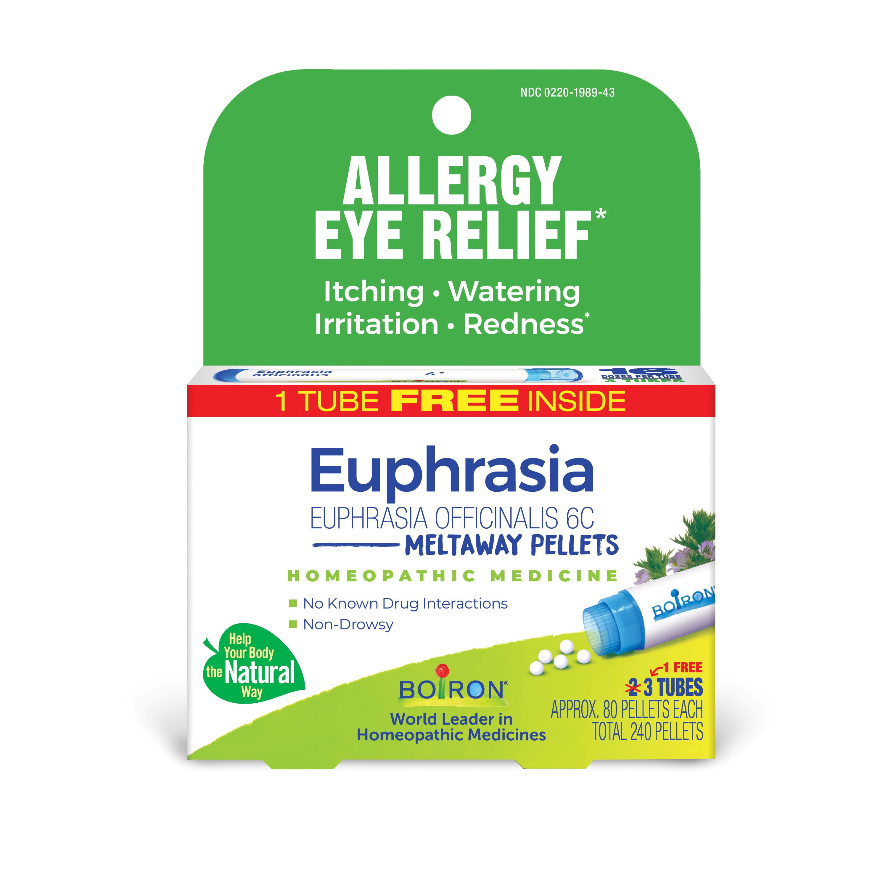 Boiron Euphrasia Officinalis 6C Bonus Pack, Homeopathic Medicine for ...