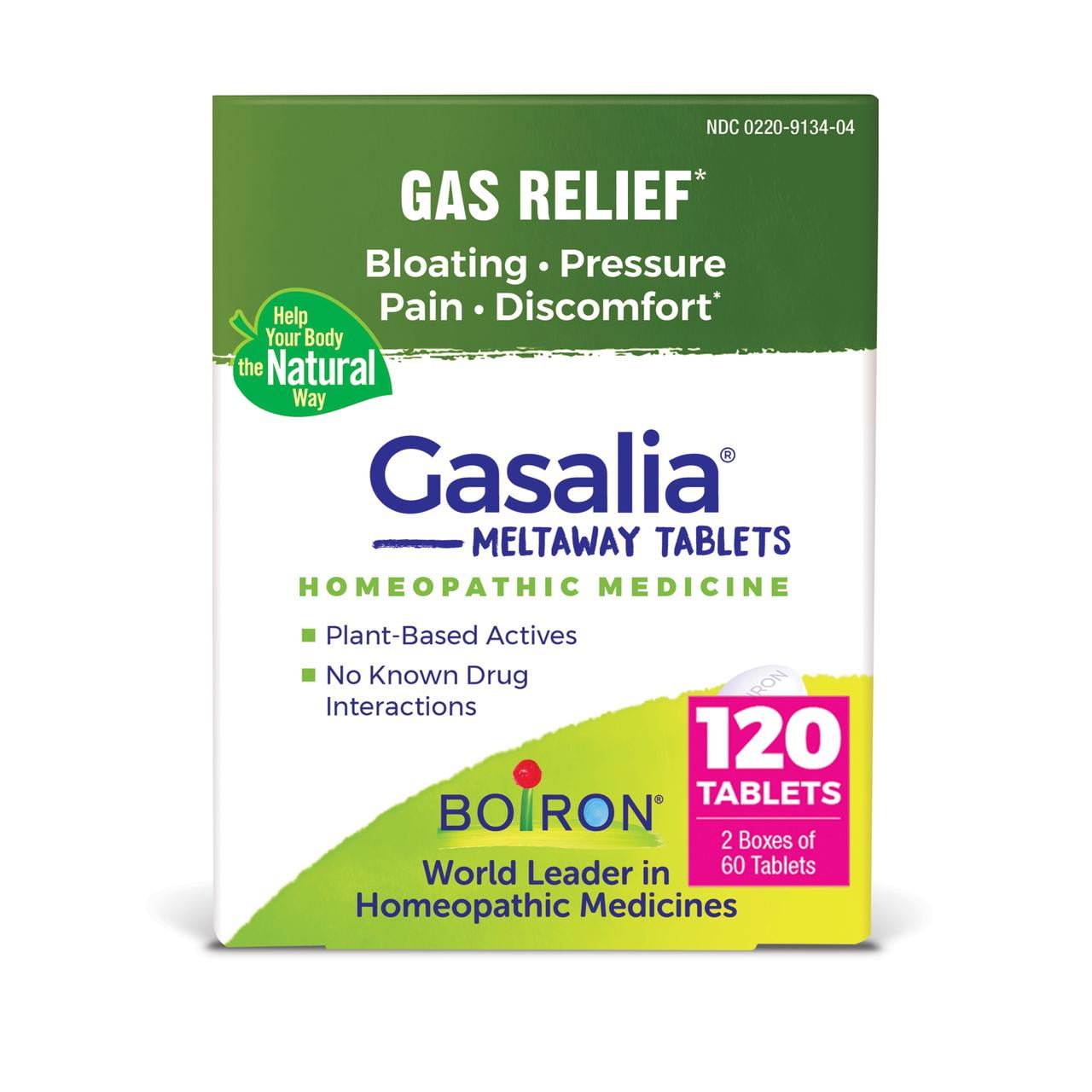 Boiron Gasalia Homeopathic Gas Relief Medicine, Natural, Twin Pack 120 ...