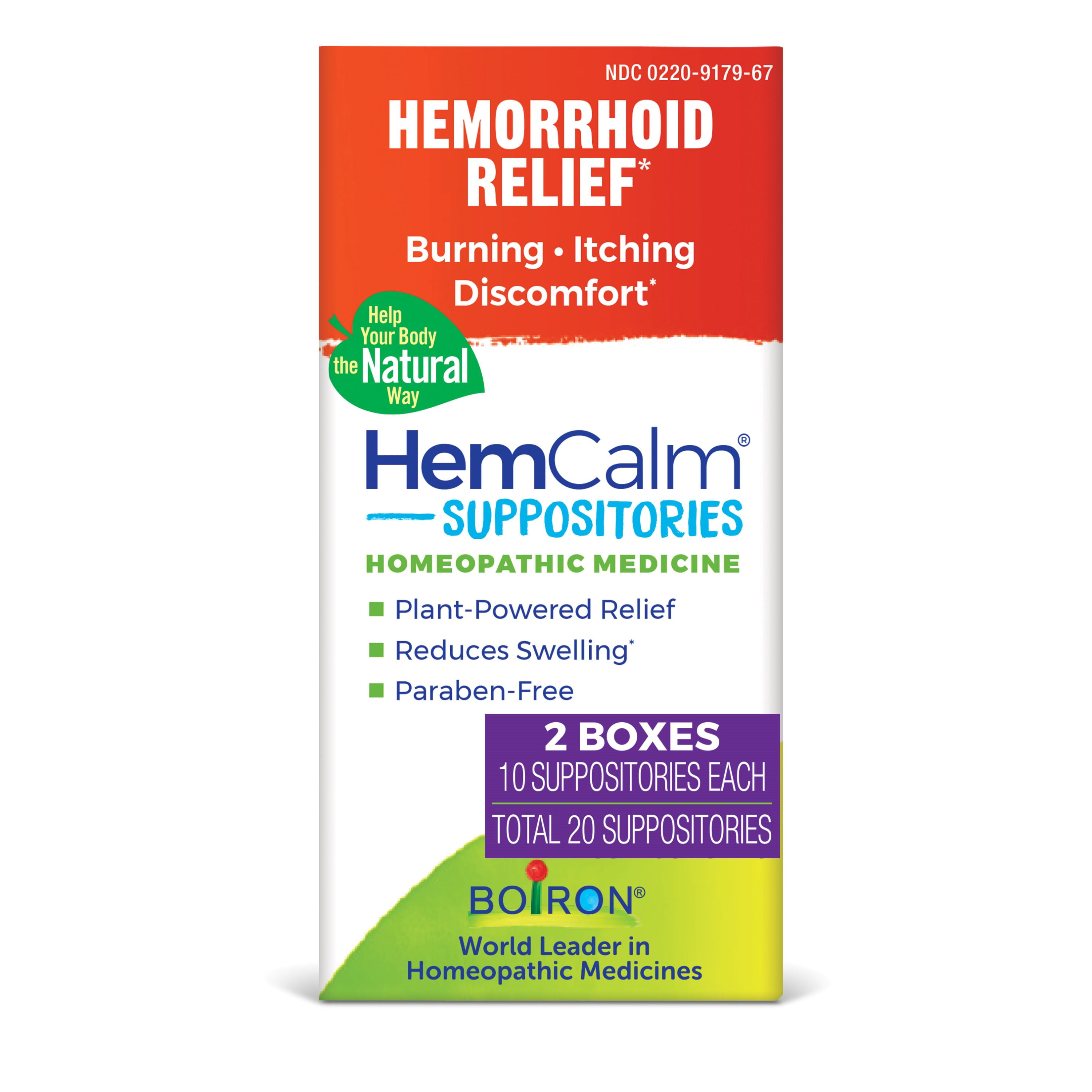 Boiron HemCalm Suppositories, Homeopathic Medicine for Hemorrhoid ...