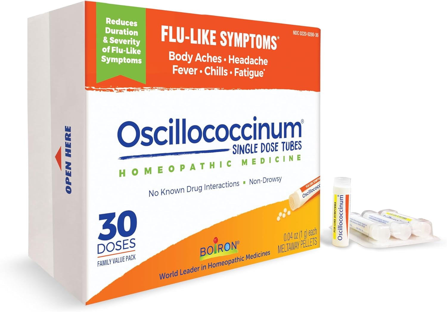 Boiron Cold Care Homeopathic Medicine Oscillococcinum for Flu, 6 Count ...
