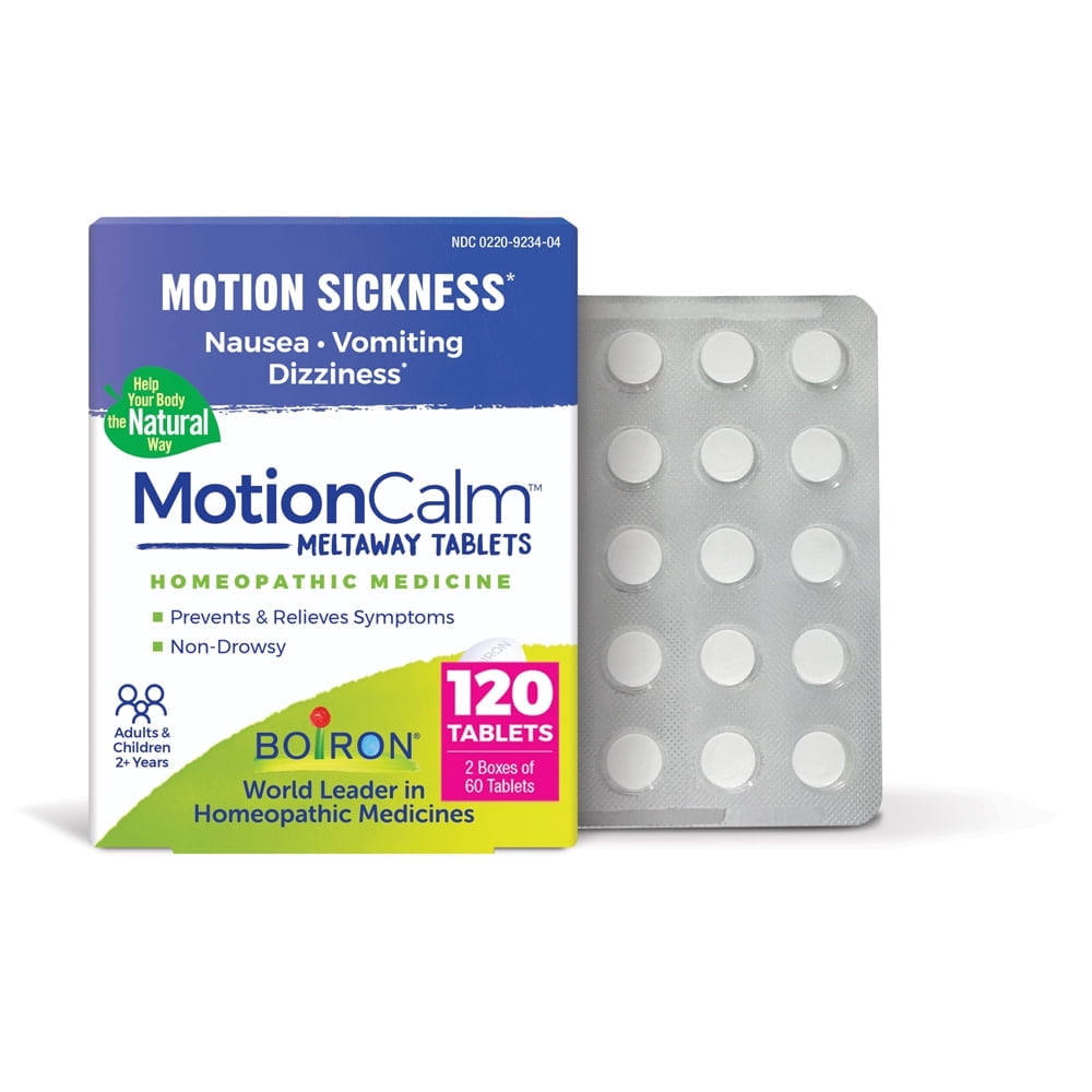 Boiron MotionCalm Tablets, Homeopathic Medicine for Motion Sickness ...