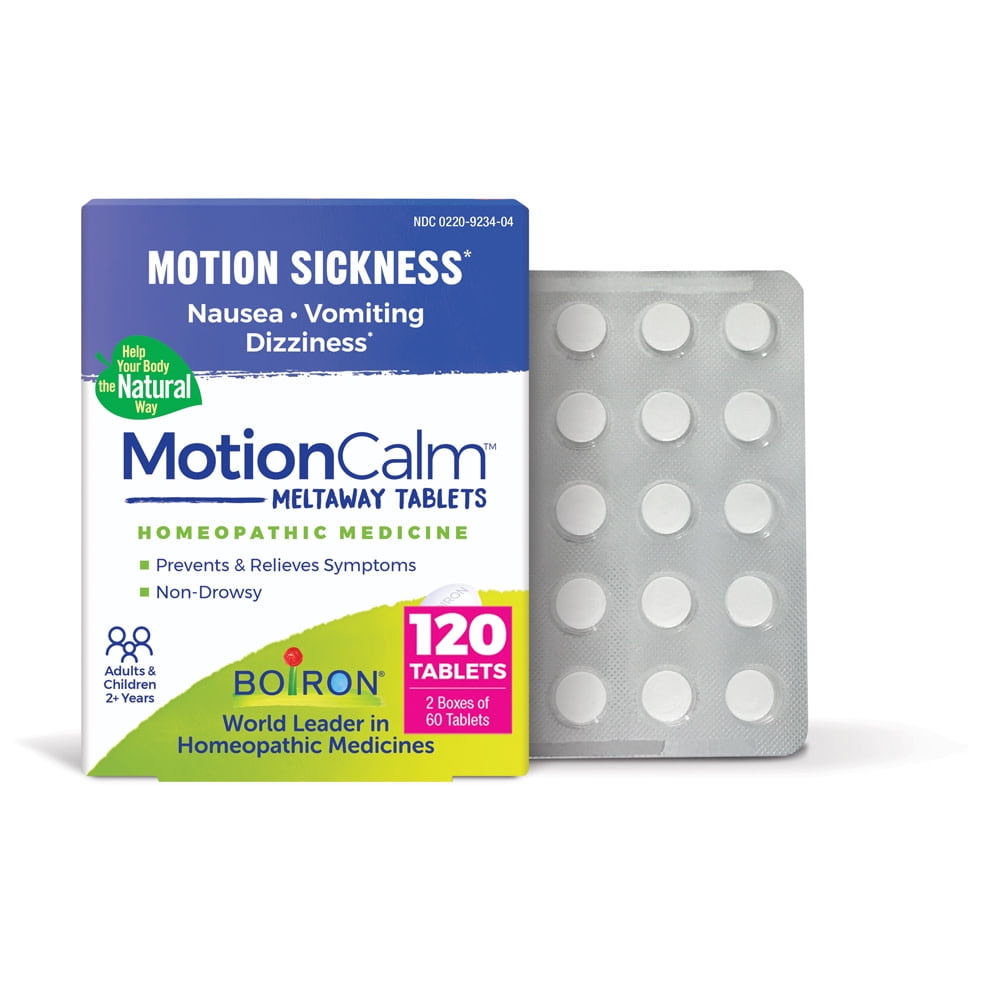 Boiron MotionCalm Tablets, Homeopathic Medicine for Motion Sickness ...