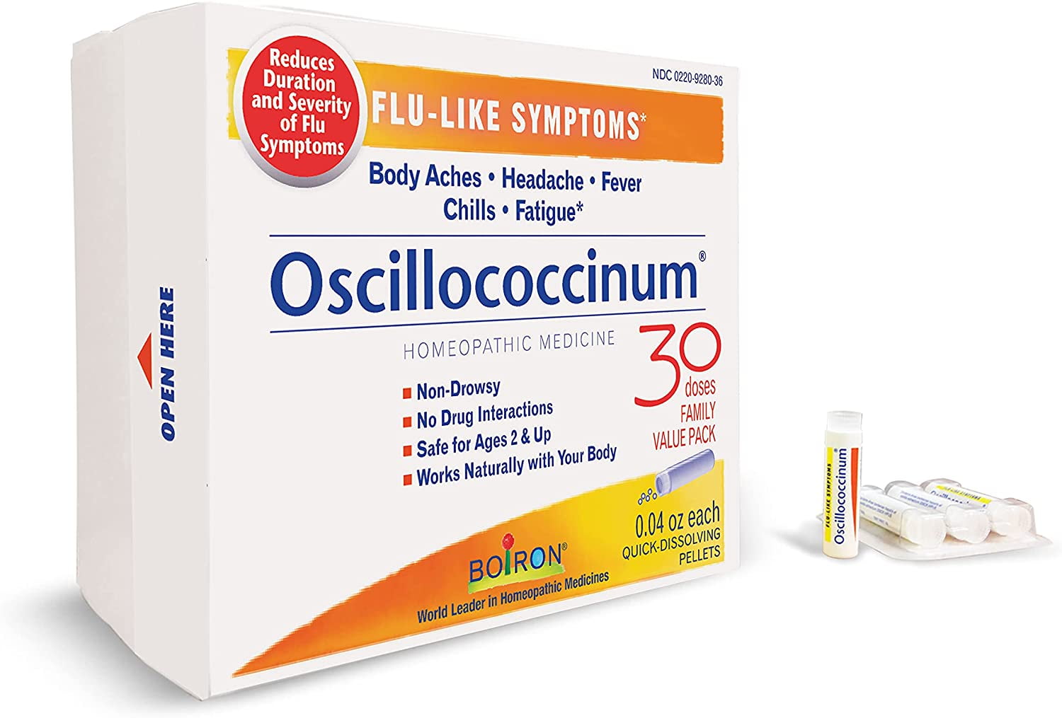 Boiron Oscillococcinum for Relief from Flu-Like Symptoms of Body Aches, Headache, Fever, Chills ...