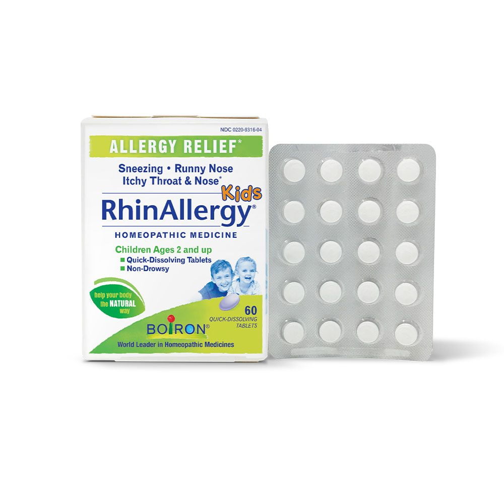 Boiron RhinAllergy Kids Tablets, Homeopathic Medicine for Allergy ...