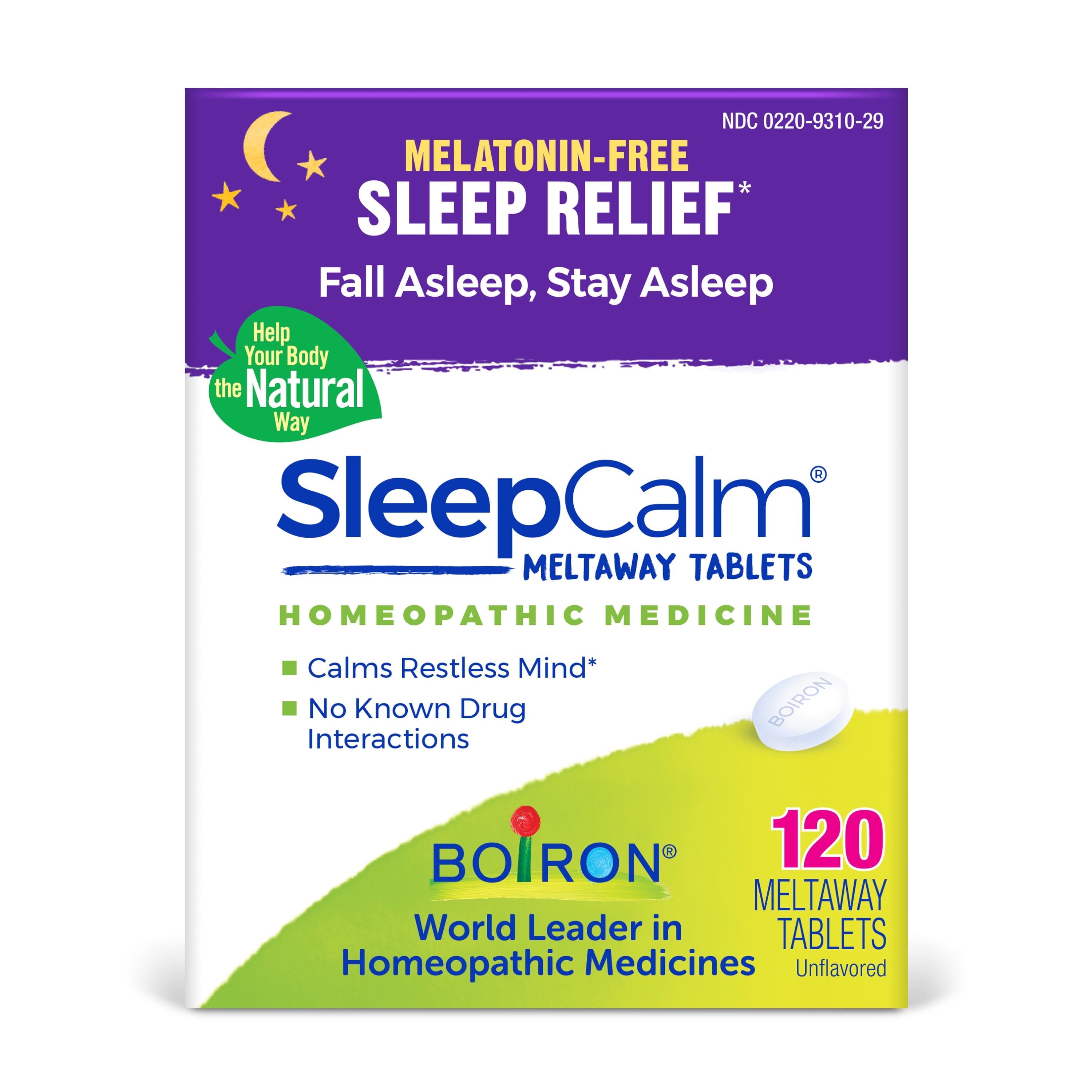 Boiron Sleepcalm Melatonin-Free Tablets, Homeopathic Medicine for Sleep ...