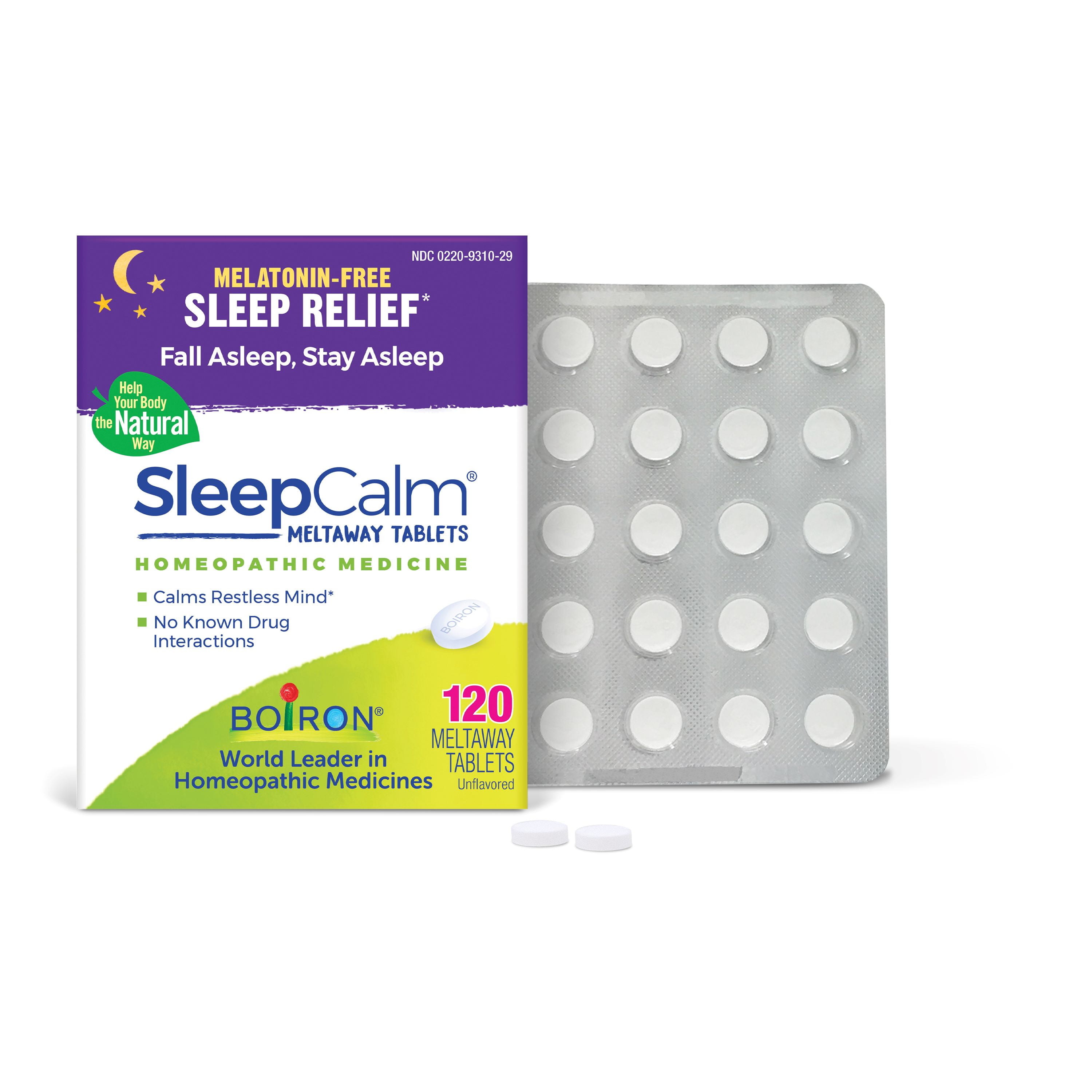 Boiron Sleepcalm Melatonin-Free Tablets, Homeopathic Medicine for Sleep ...