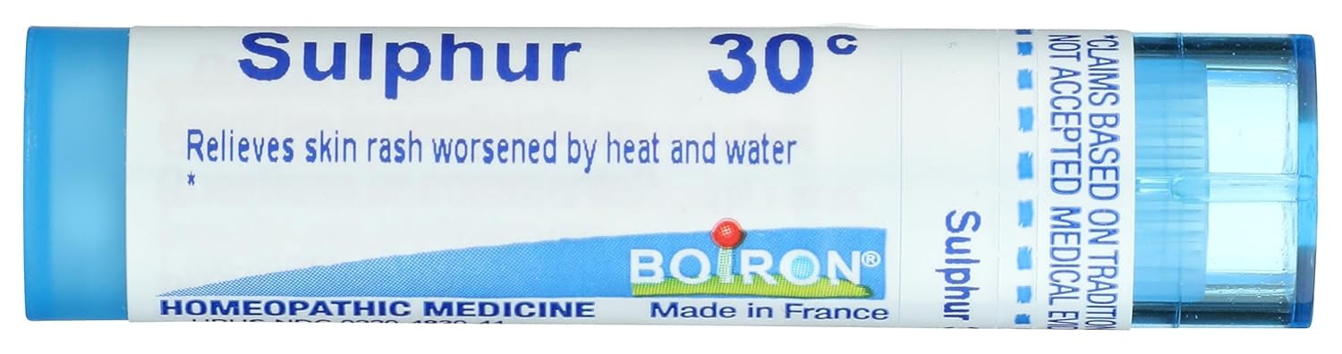 Boiron Sulphur 30C (Pack of 1 80-Pellet Tubes), Homeopathic Medicine ...