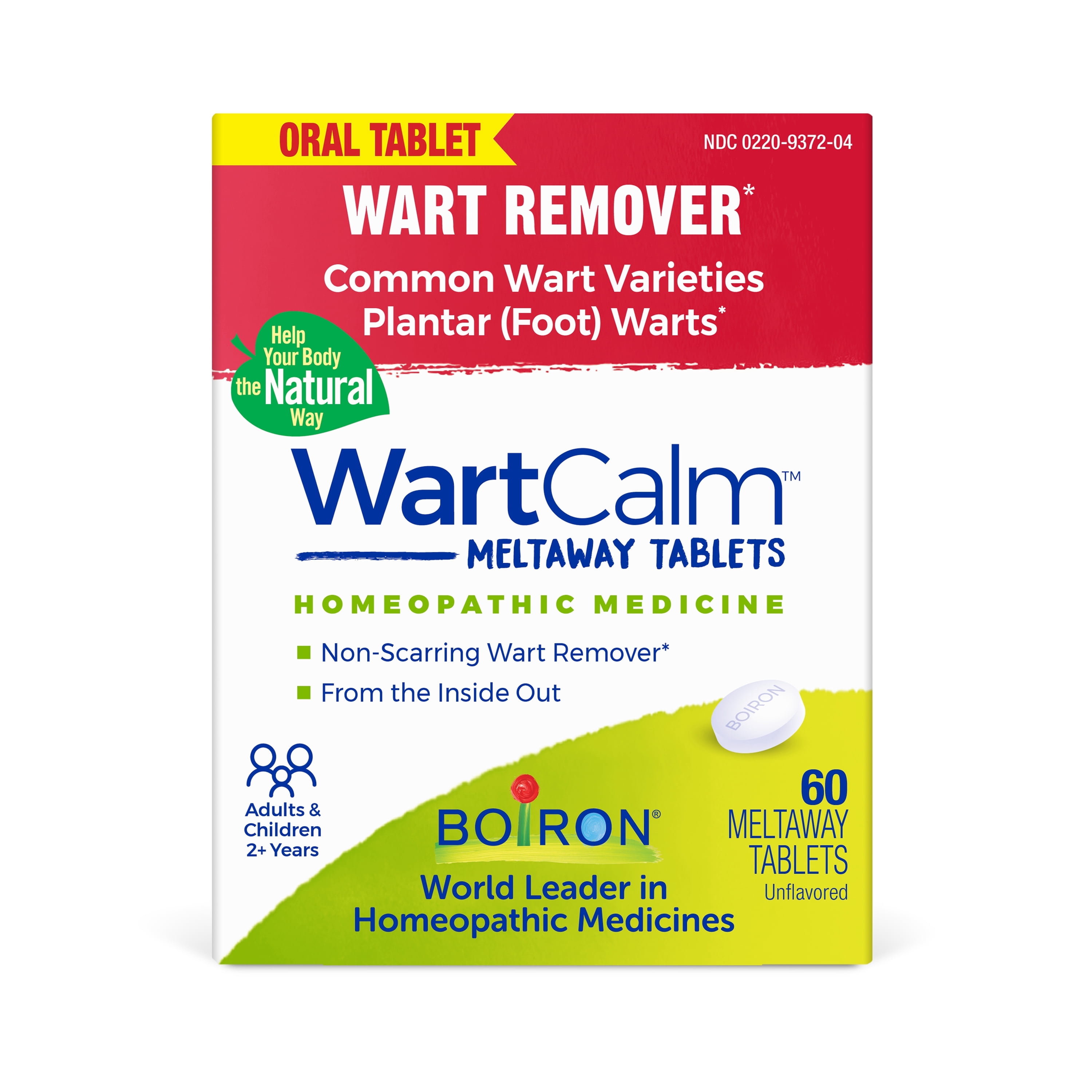Boiron WartCalm, Homeopathic Wart Remover Tablets, Pain-Free, Non ...