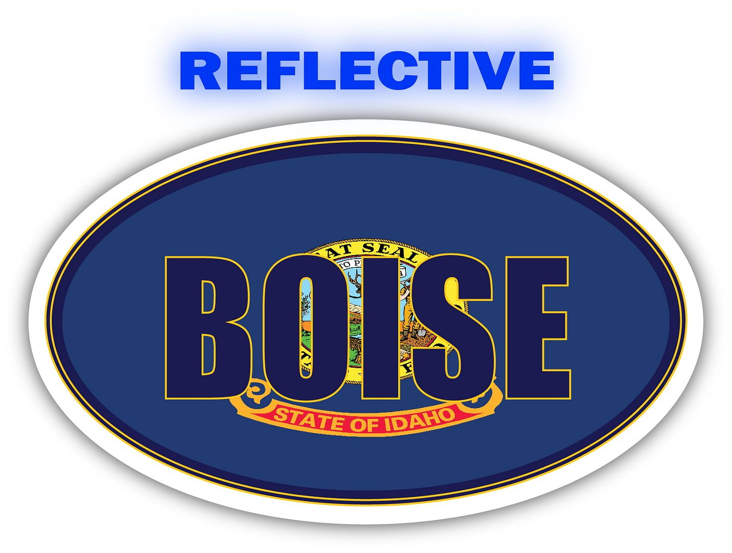 Boise City Idaho State Flag | ID Flag Ada County Oval State Colors ...