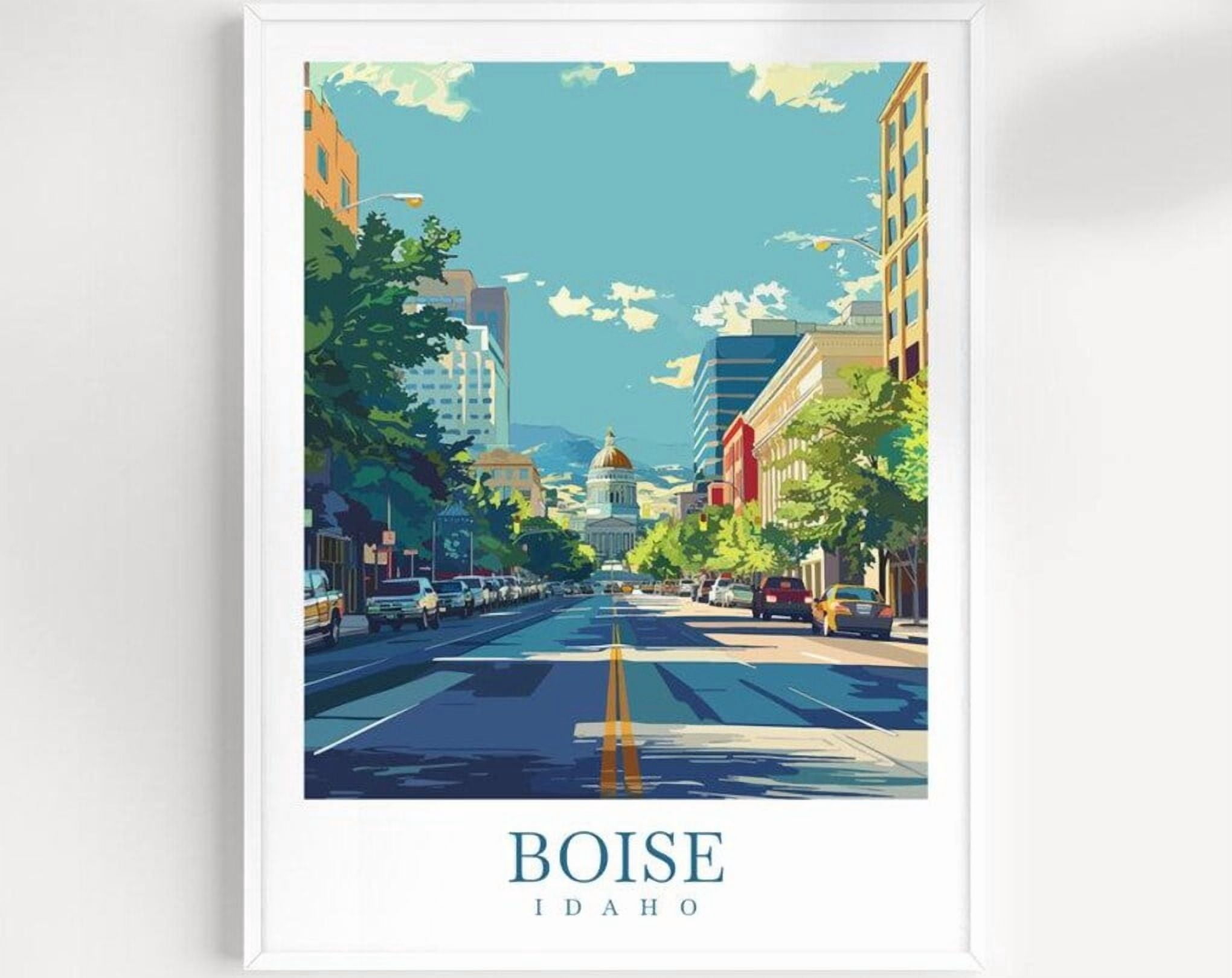 Boise Cityscape Print Idaho Home Decor Usa City Art Print Boise Wall ...